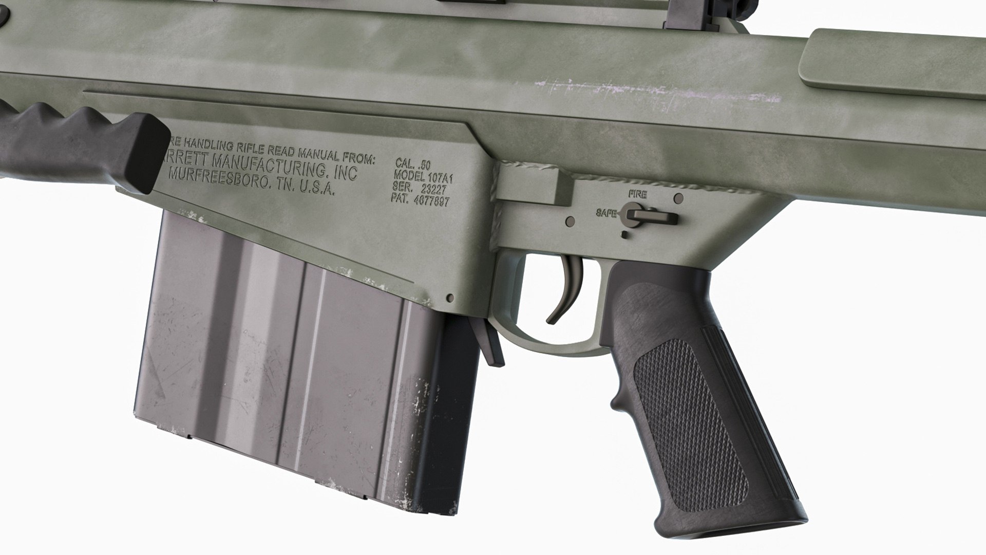 Tactical Sniper Rifle Barrett M107 With Scope 3D Model - TurboSquid 2382530