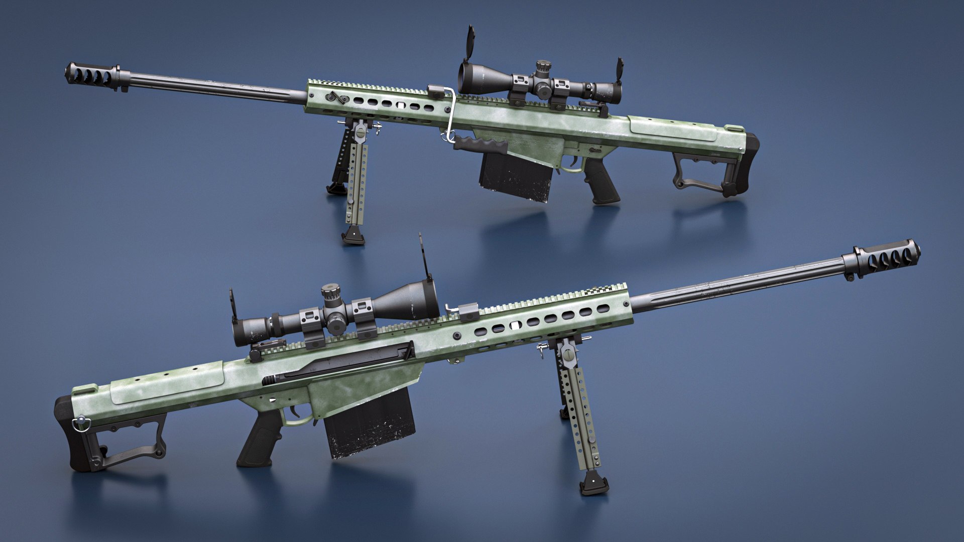 Tactical Sniper Rifle Barrett M107 With Scope 3D Model - TurboSquid 2382530