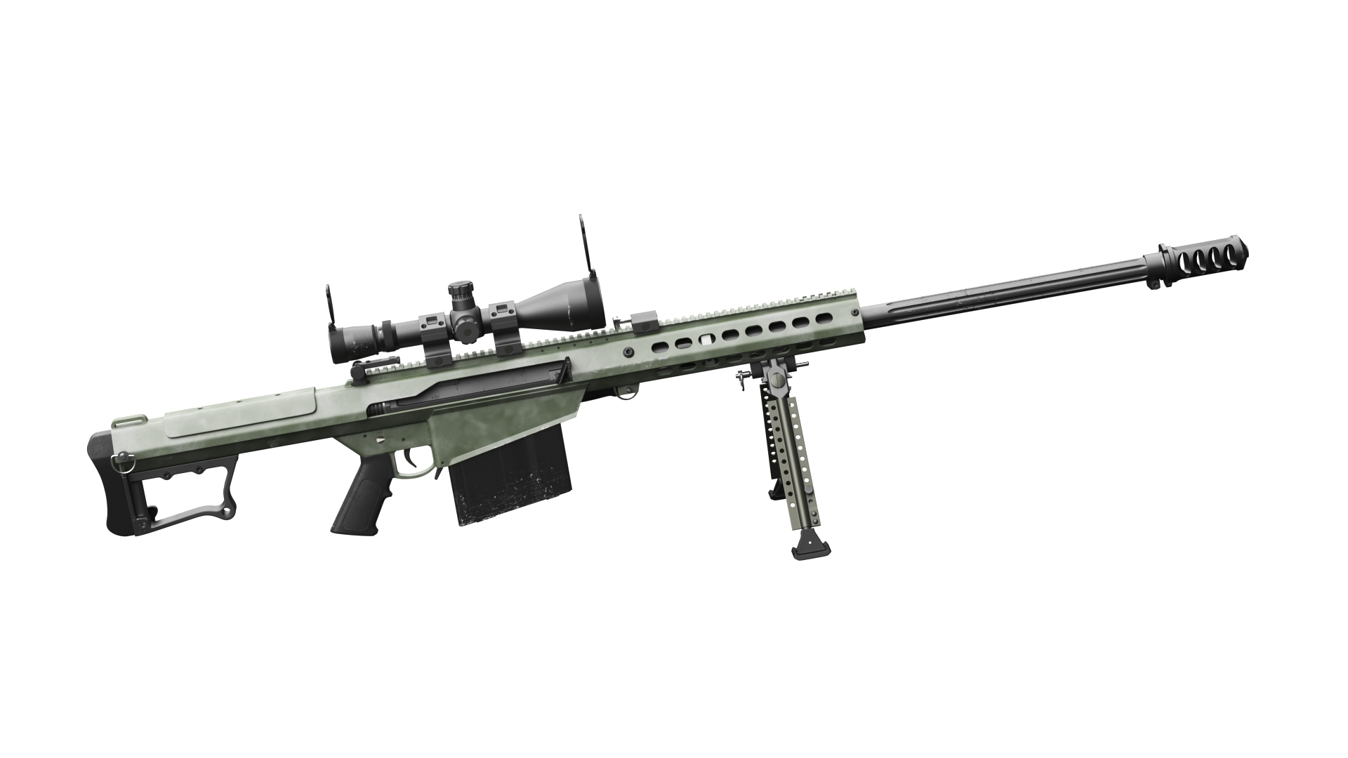 Tactical Sniper Rifle Barrett M107 With Scope 3D Model - TurboSquid 2382530