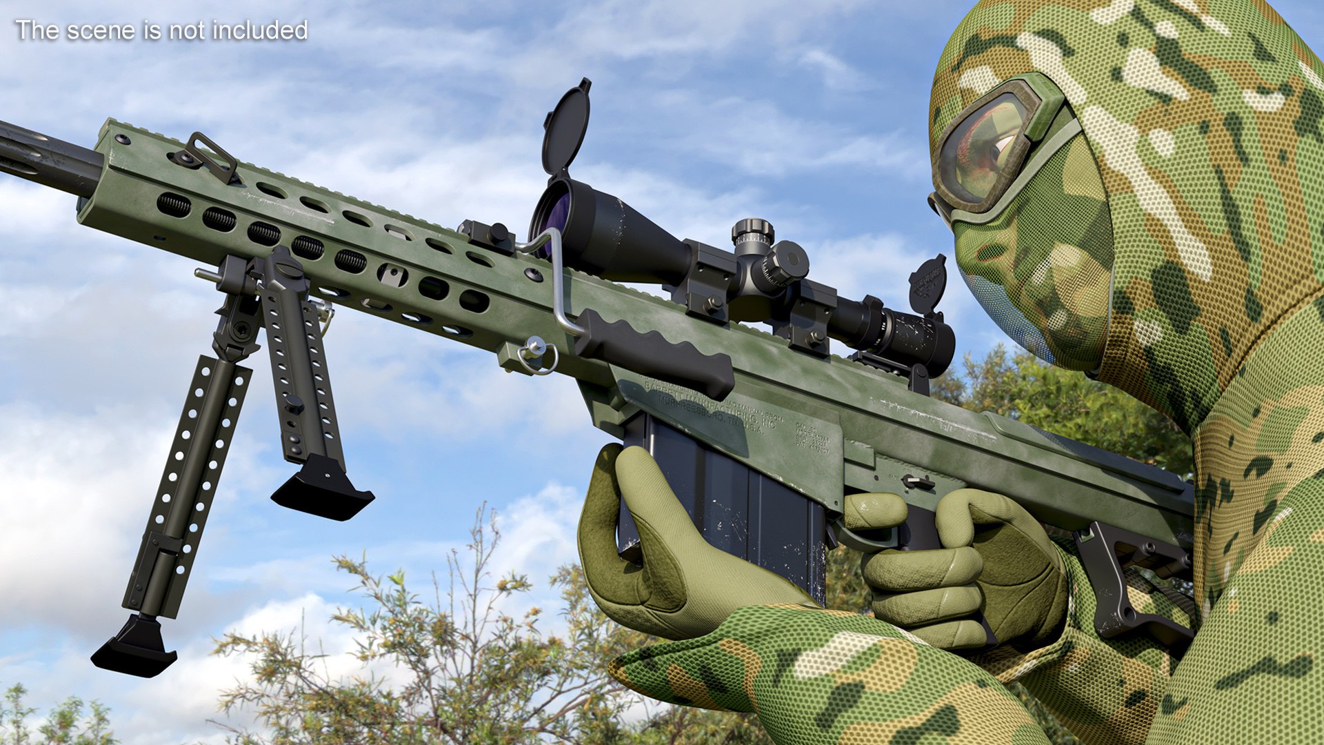 Tactical Sniper Rifle Barrett M107 With Scope 3D Model - TurboSquid 2382530