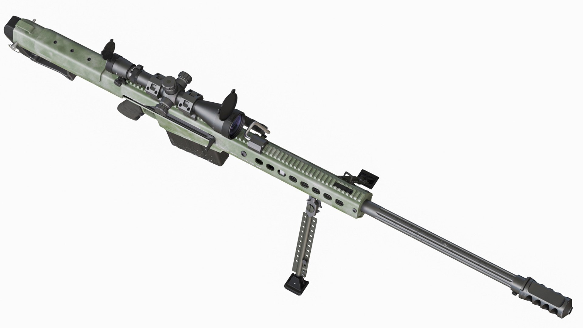Tactical Sniper Rifle Barrett M107 With Scope 3D Model - TurboSquid 2382530