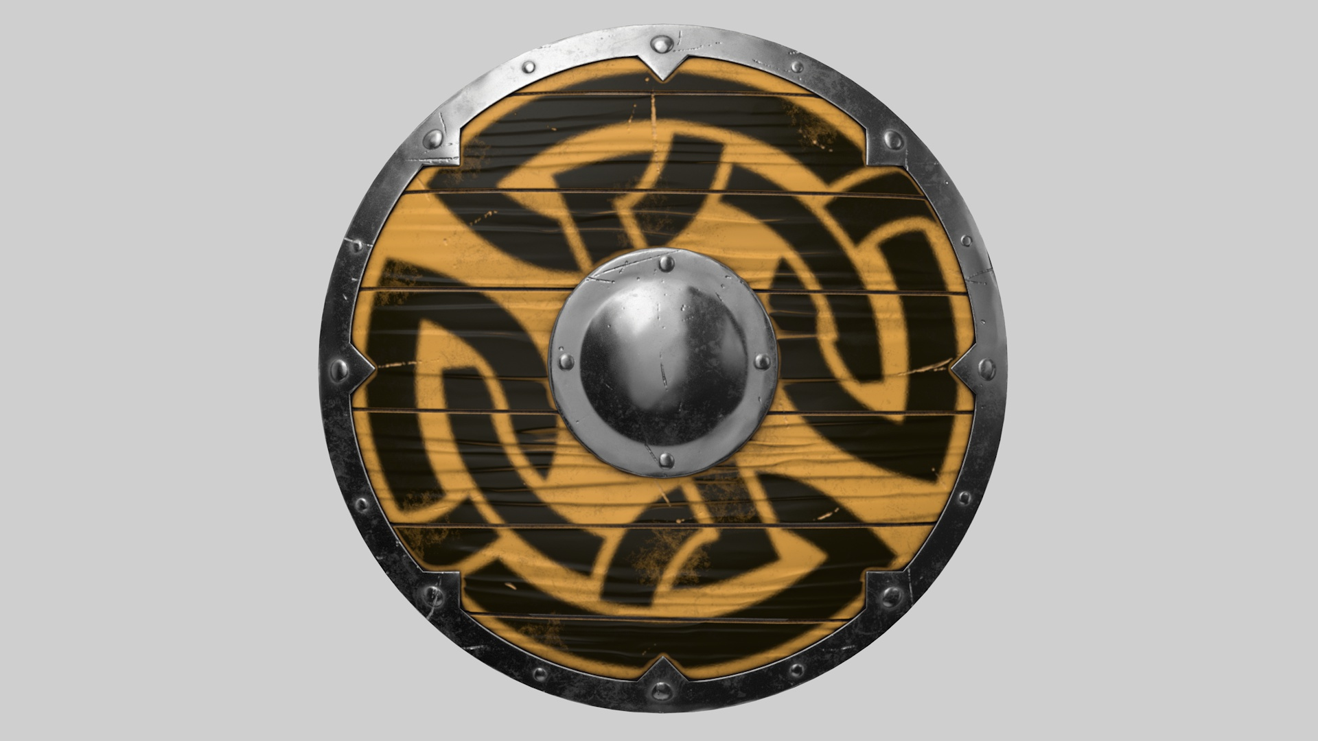 3D Model Yellow Viking Shield - TurboSquid 1739849