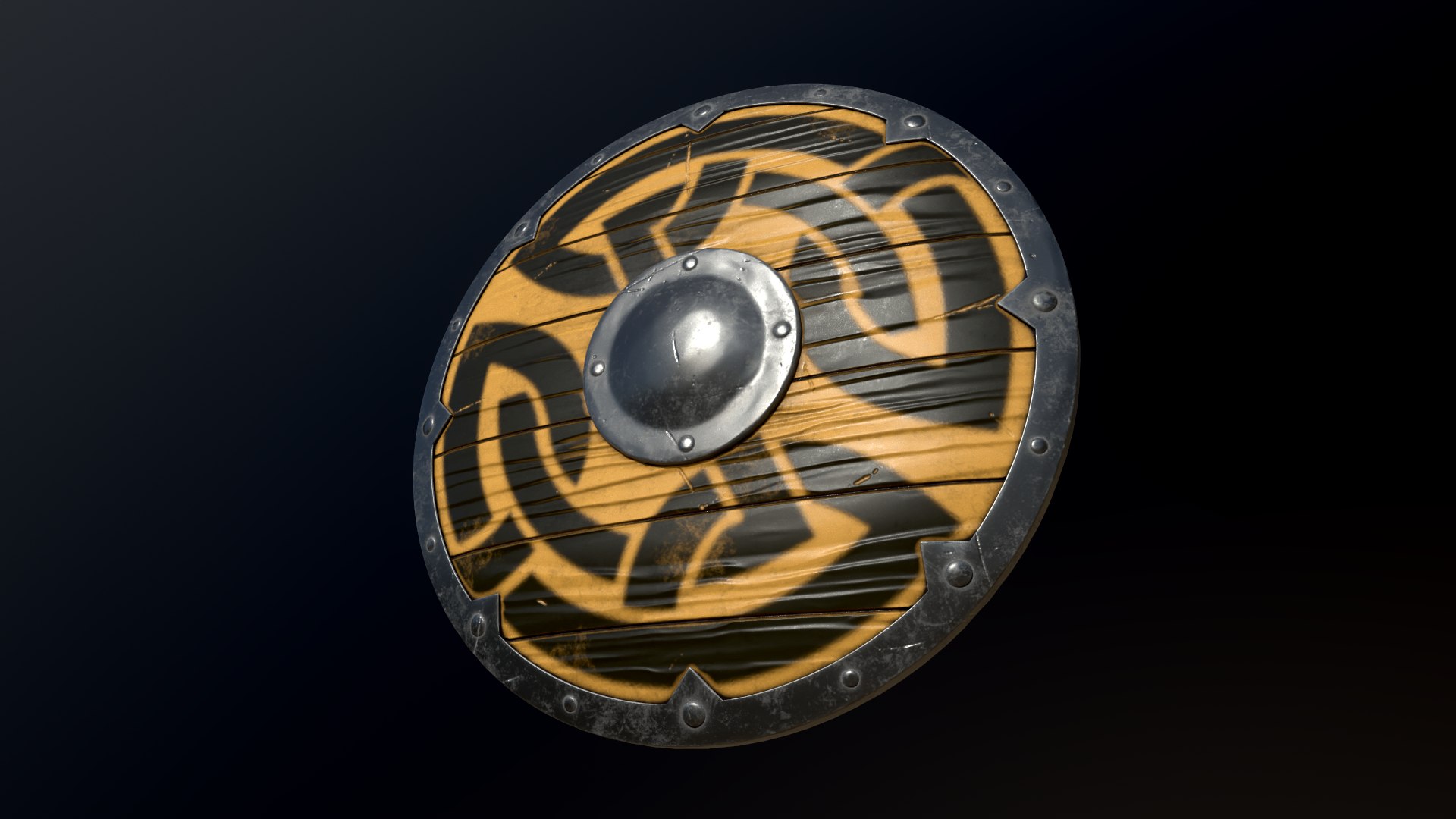 3D Model Yellow Viking Shield - TurboSquid 1739849
