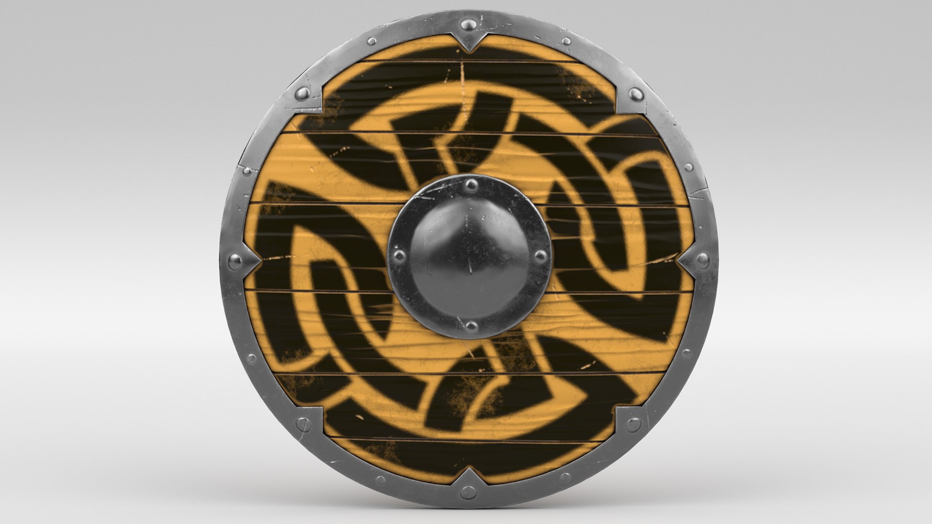 3D Model Yellow Viking Shield - TurboSquid 1739849