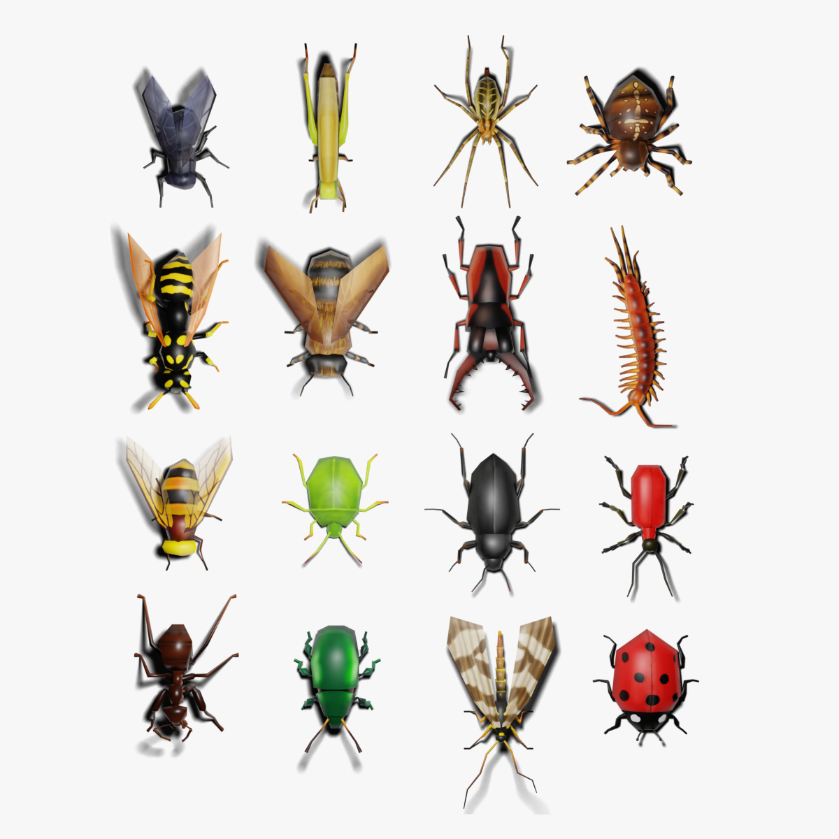 3D Insects Pack - Low Poly model - TurboSquid 1846211