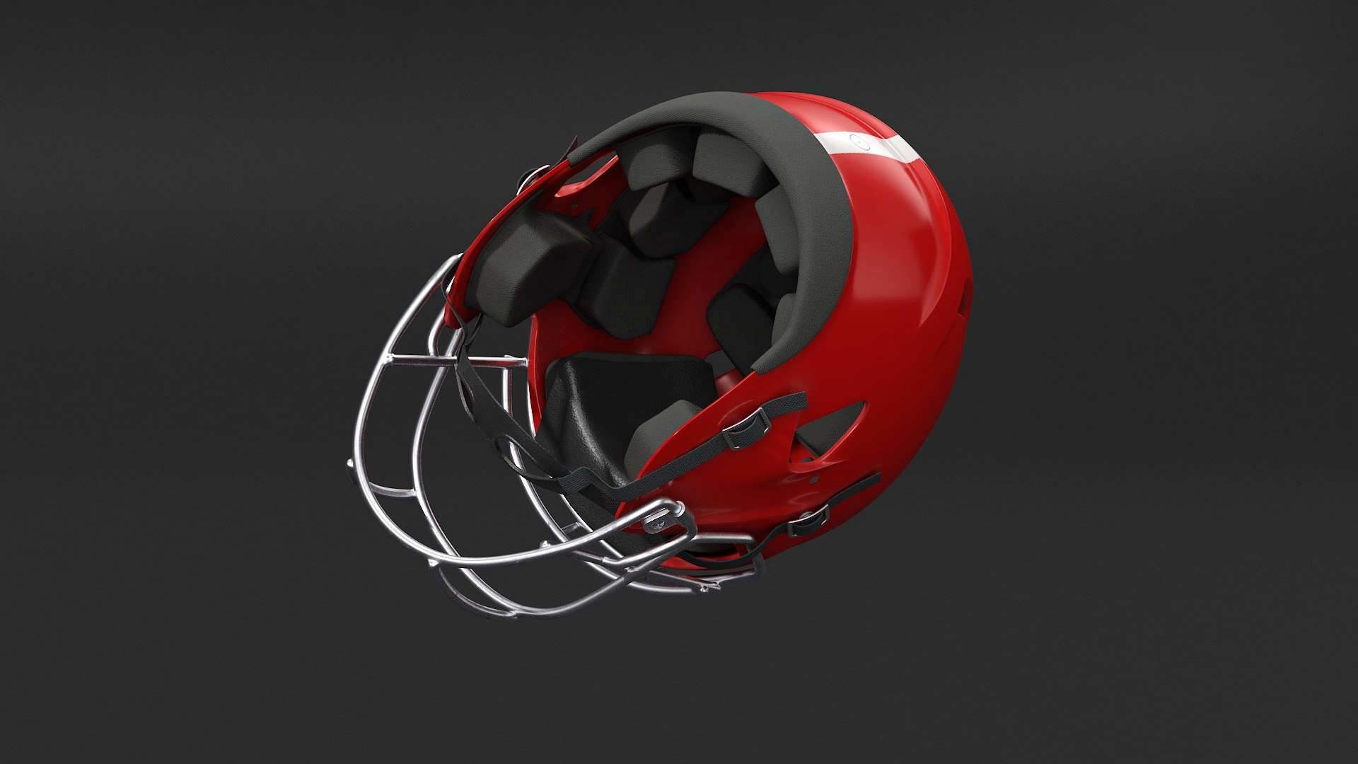 3D Black Man American Football Player Crouching Red Uniform ...