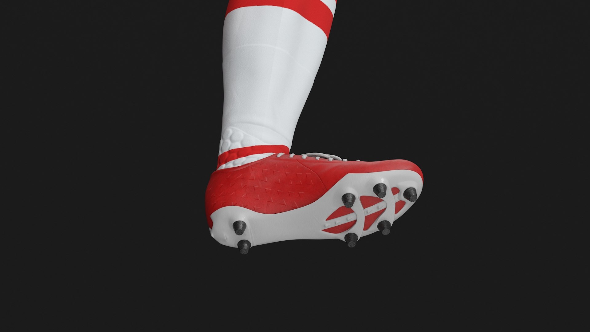 3D Black Man American Football Player Crouching Red Uniform ...