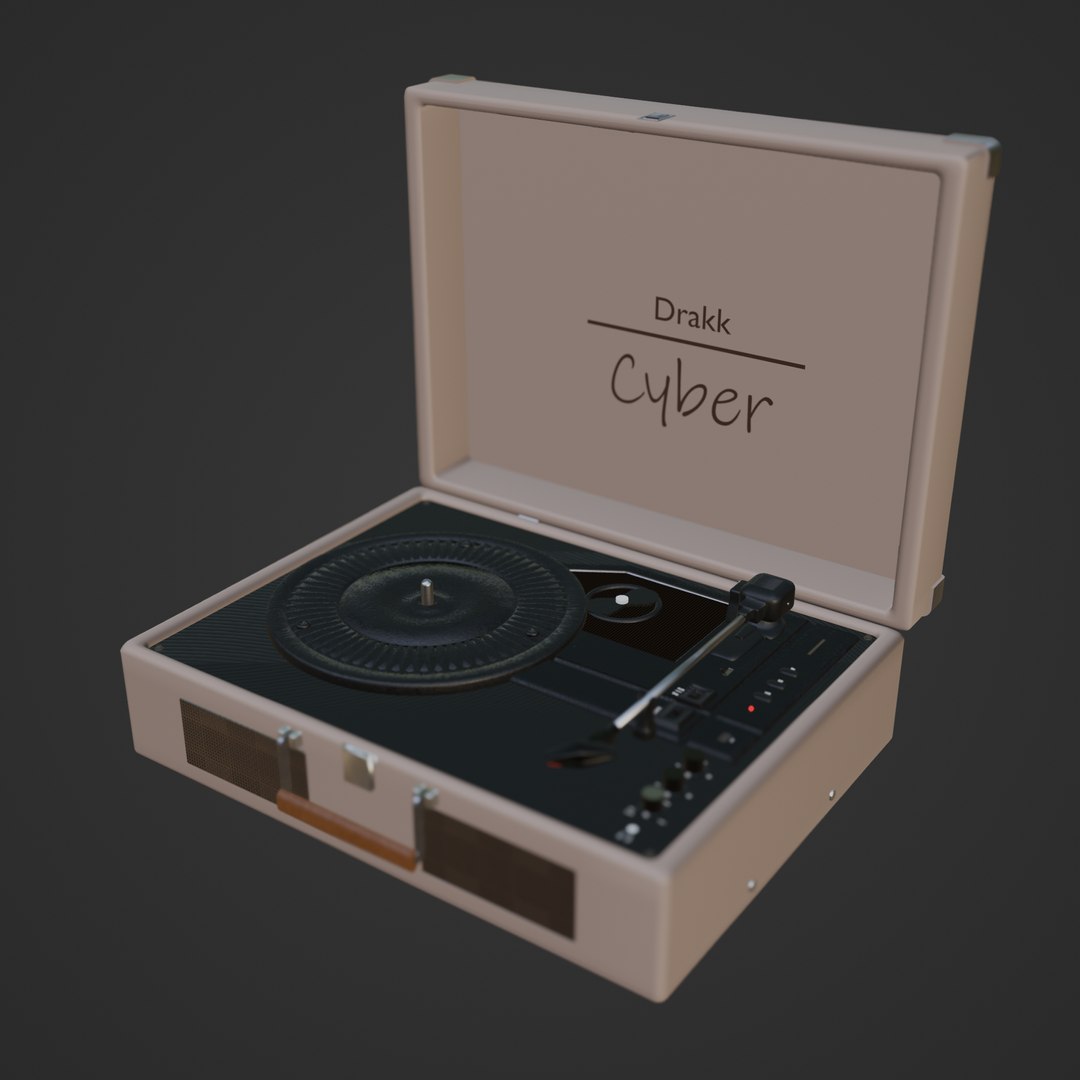 Realistic Vintage Cream Record Player Model - TurboSquid 2191591