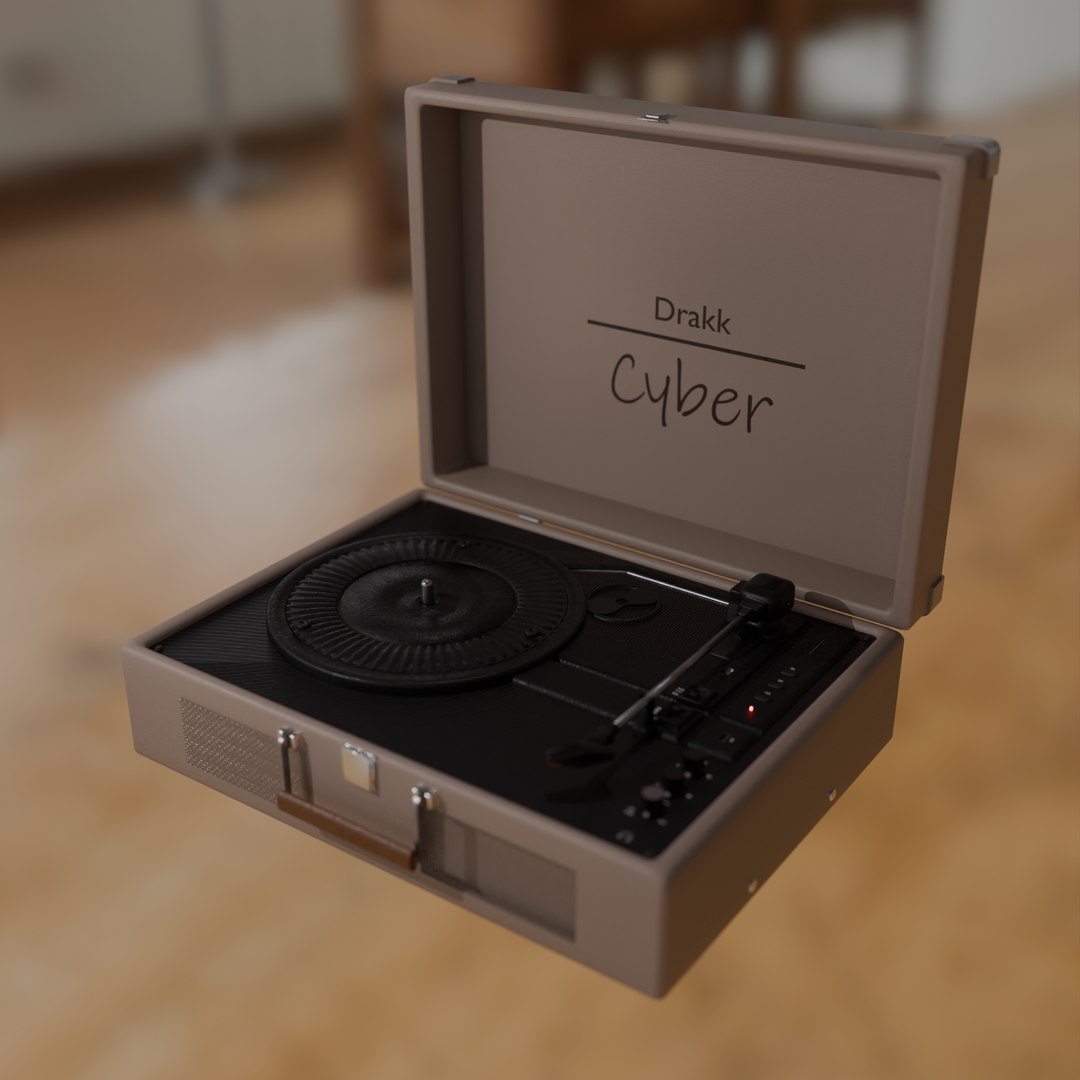 Realistic Vintage Cream Record Player Model - TurboSquid 2191591