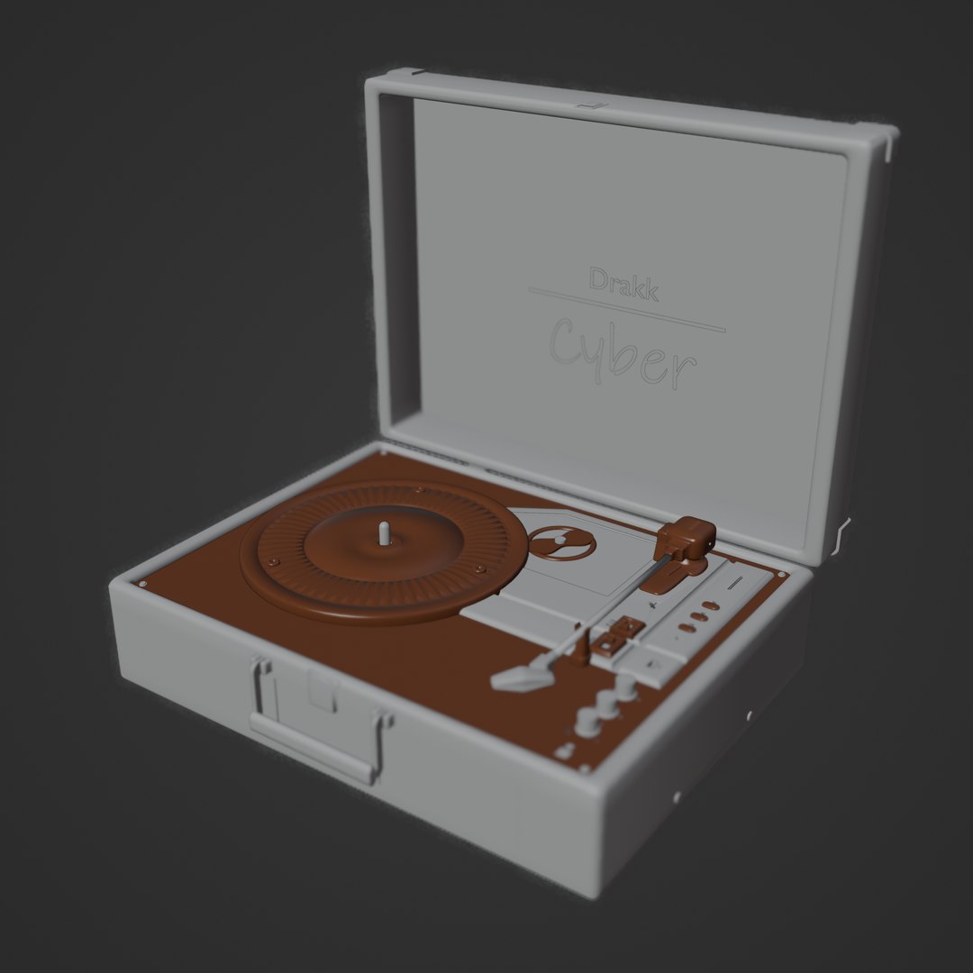 Realistic Vintage Cream Record Player Model - TurboSquid 2191591