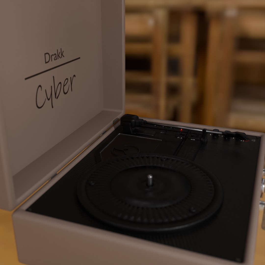 Realistic Vintage Cream Record Player Model - TurboSquid 2191591