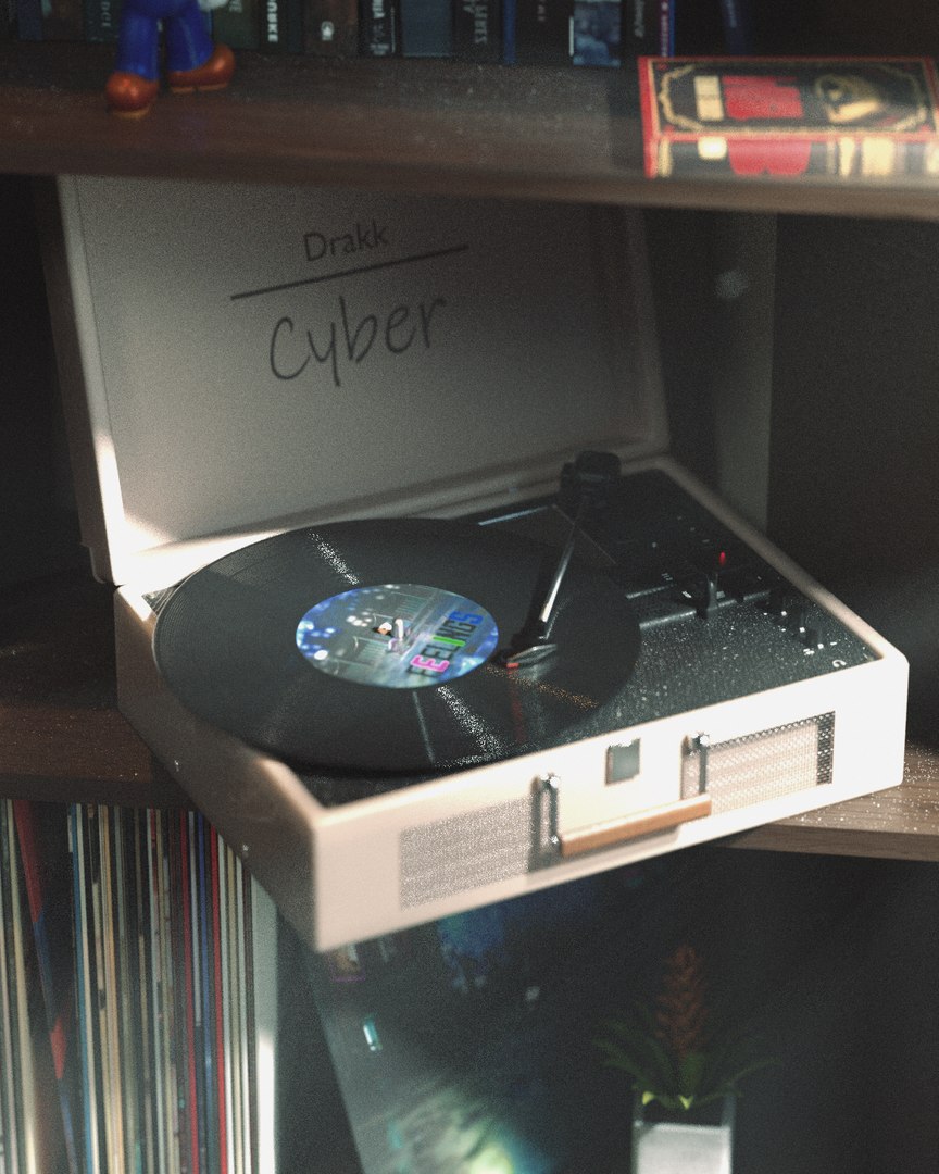 Realistic Vintage Cream Record Player Model - TurboSquid 2191591