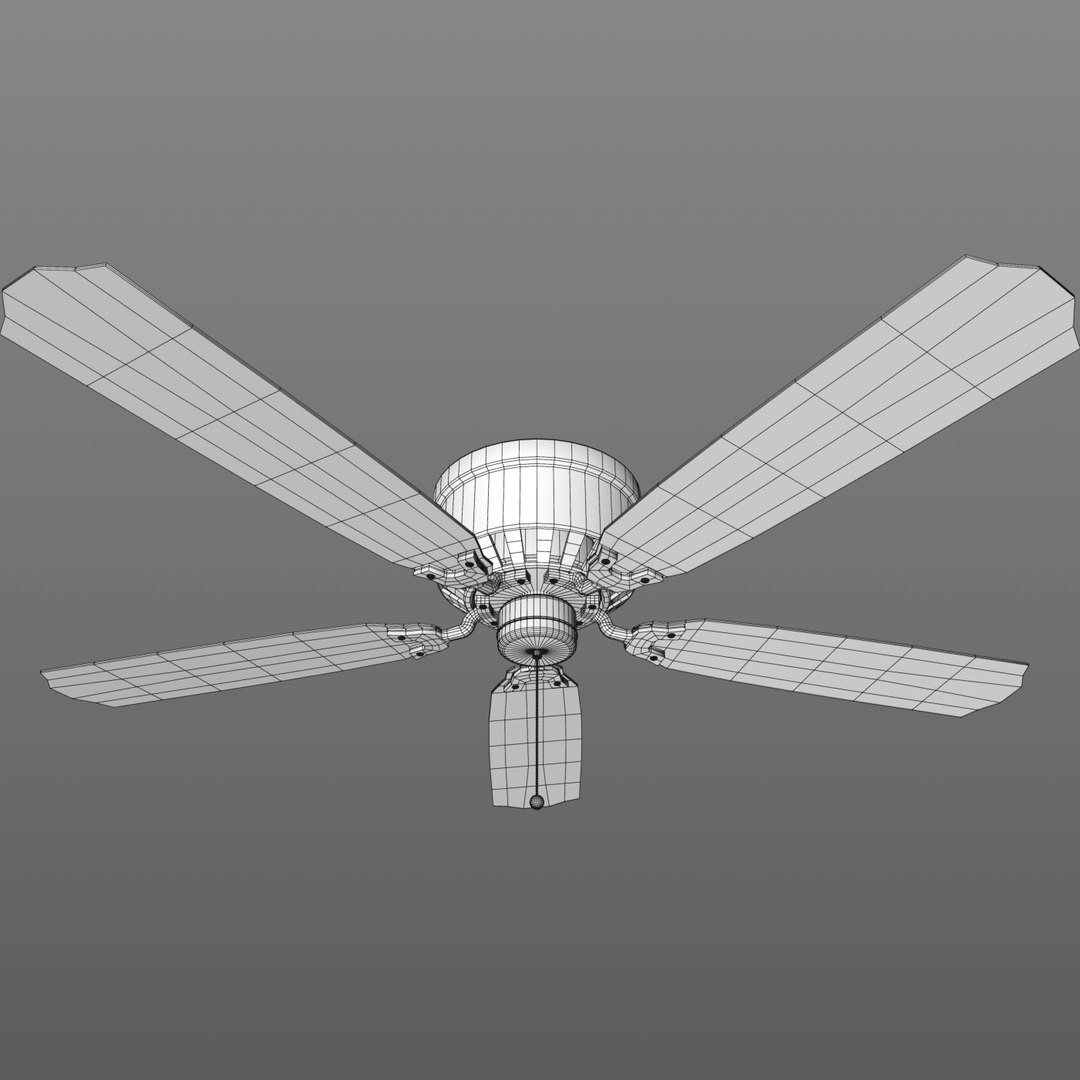 Realistic Ceiling Fan 3D Model - TurboSquid 1432740