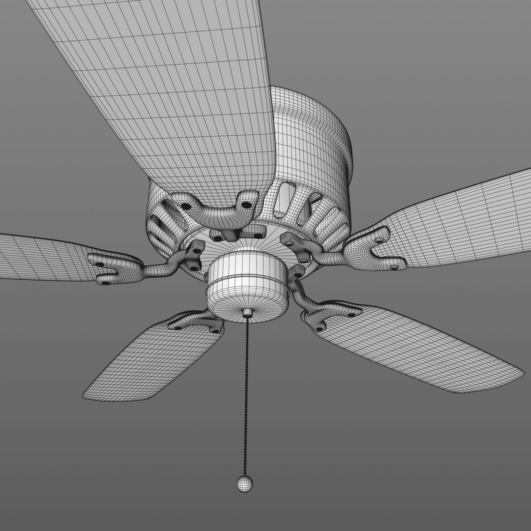 Realistic Ceiling Fan 3D Model - TurboSquid 1432740