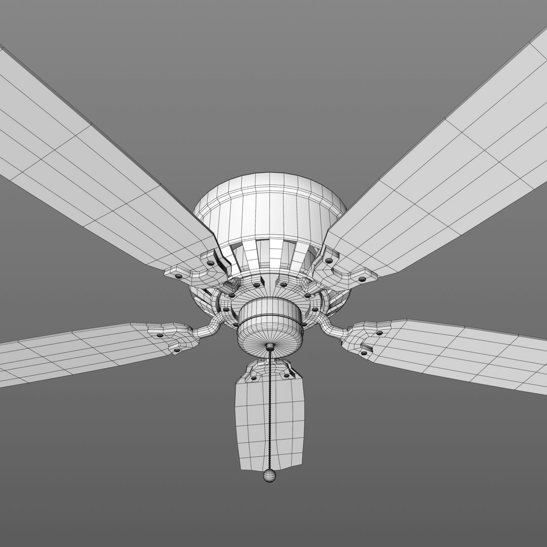 Realistic Ceiling Fan 3D Model - TurboSquid 1432740
