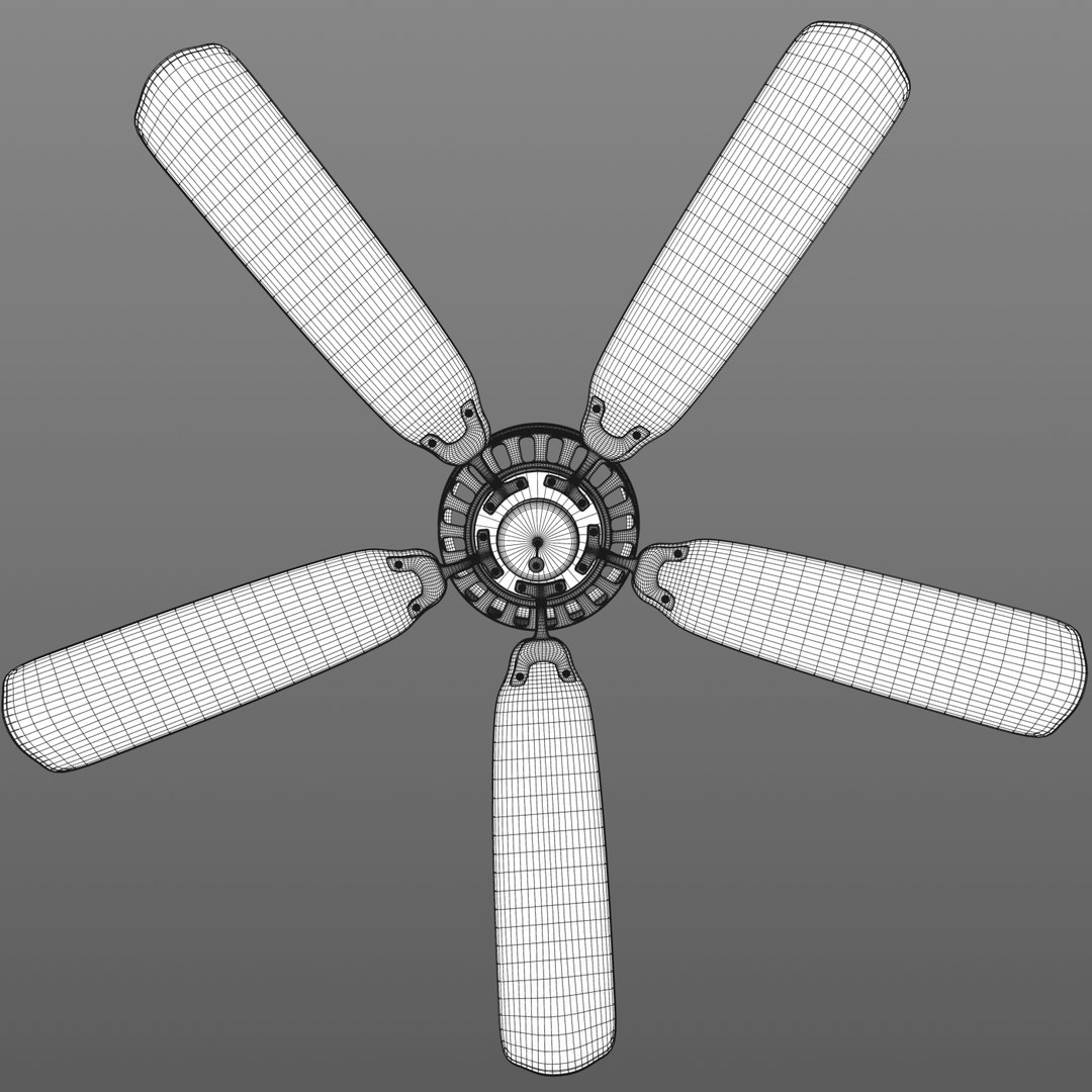 Realistic Ceiling Fan 3D Model - TurboSquid 1432740