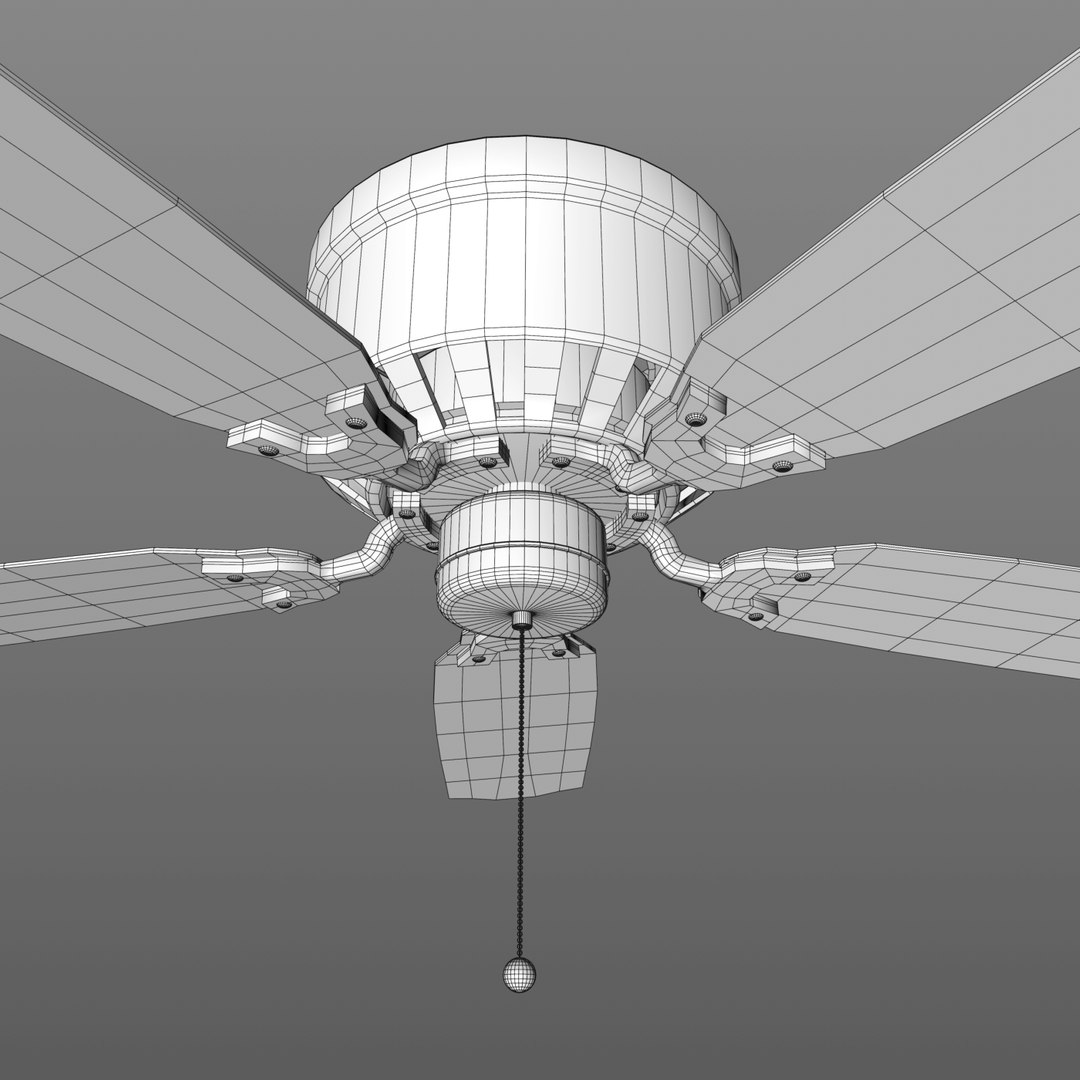 Realistic Ceiling Fan 3D Model - TurboSquid 1432740