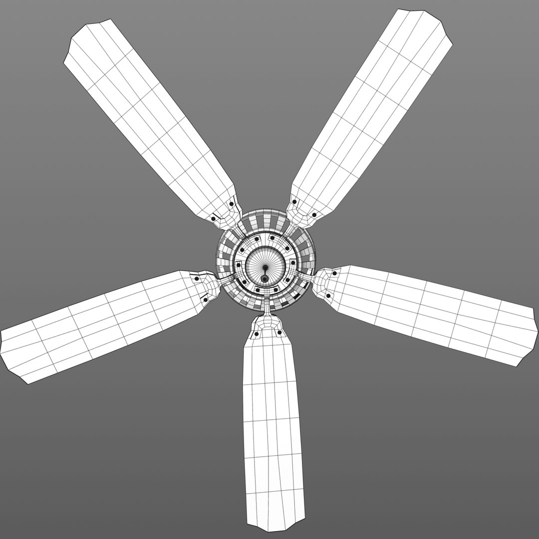 Realistic Ceiling Fan 3D Model - TurboSquid 1432740
