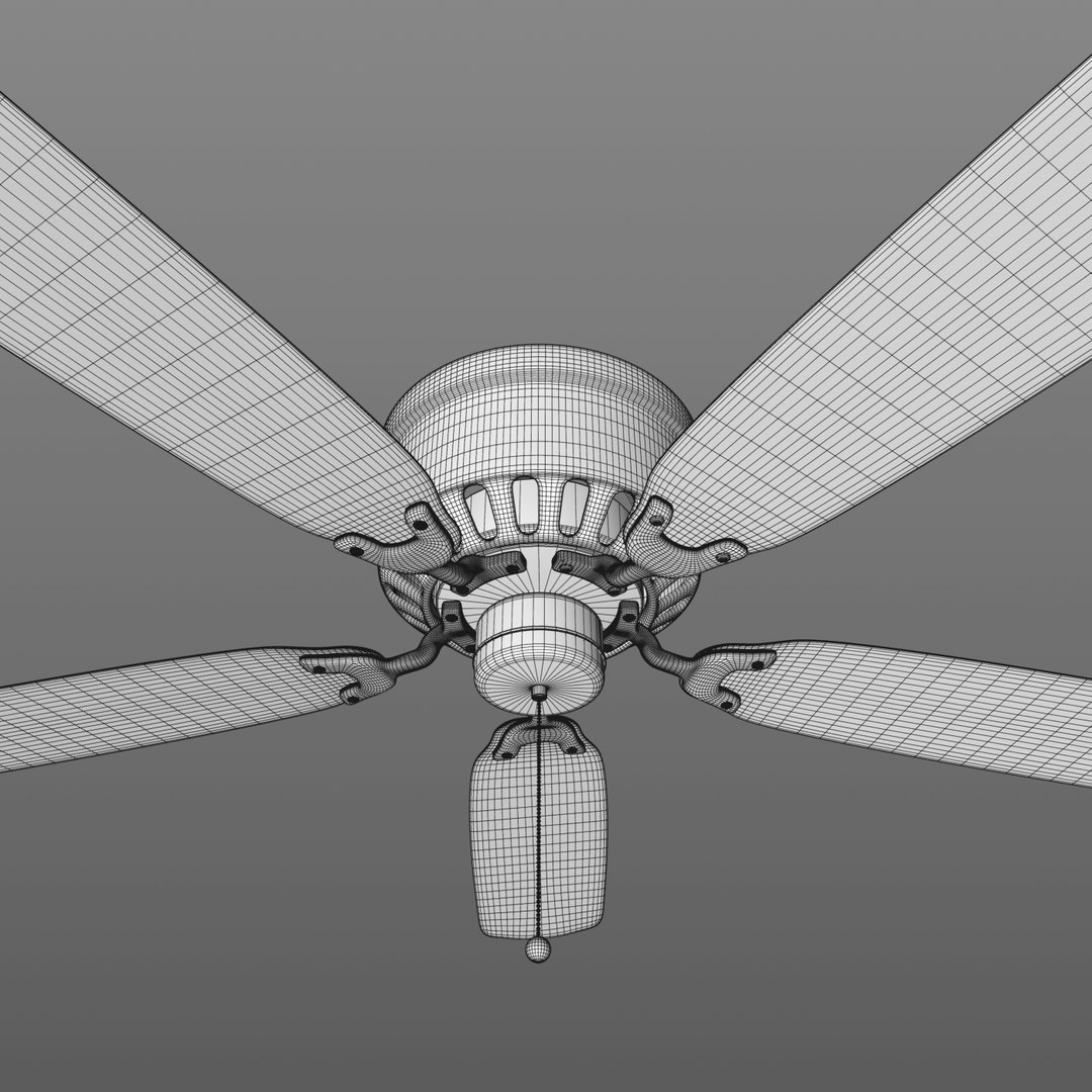 Realistic Ceiling Fan 3D Model - TurboSquid 1432740