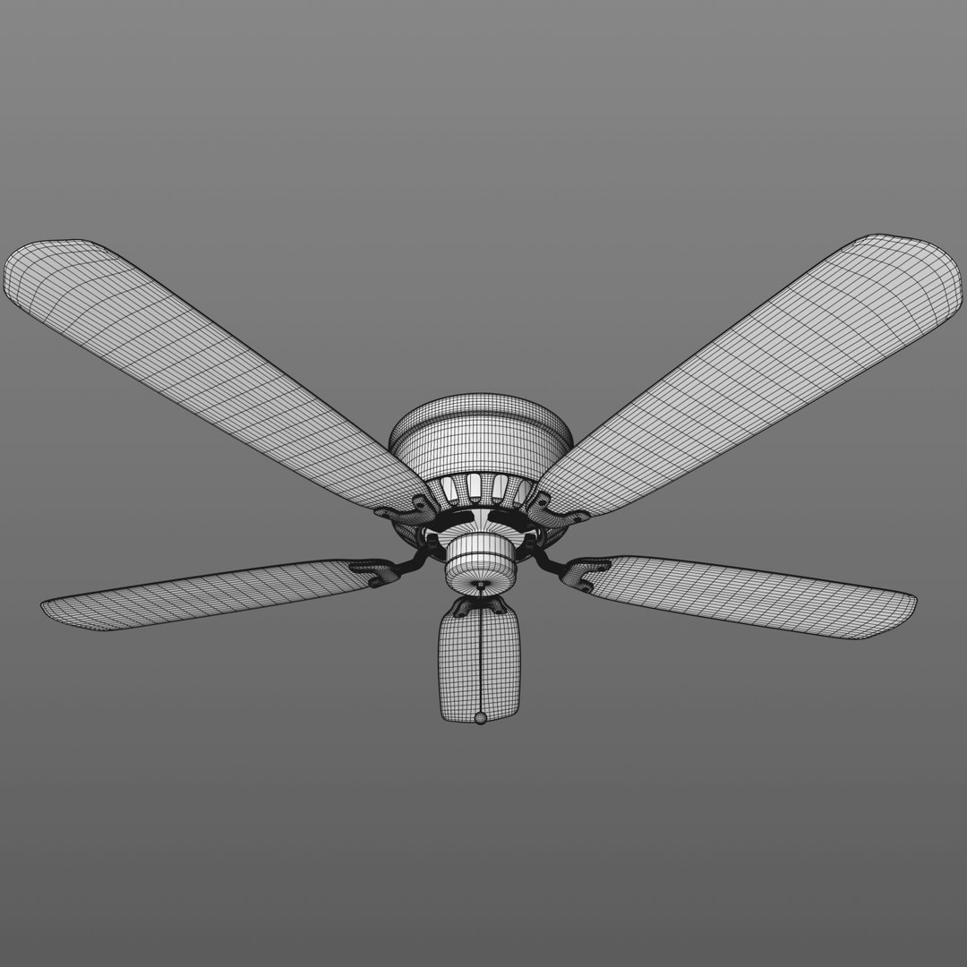 Realistic Ceiling Fan 3D Model - TurboSquid 1432740