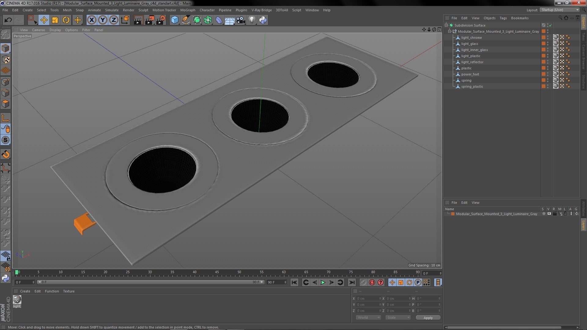3D Modular Surface Mounted 3 Light Luminaire Gray Model - TurboSquid ...