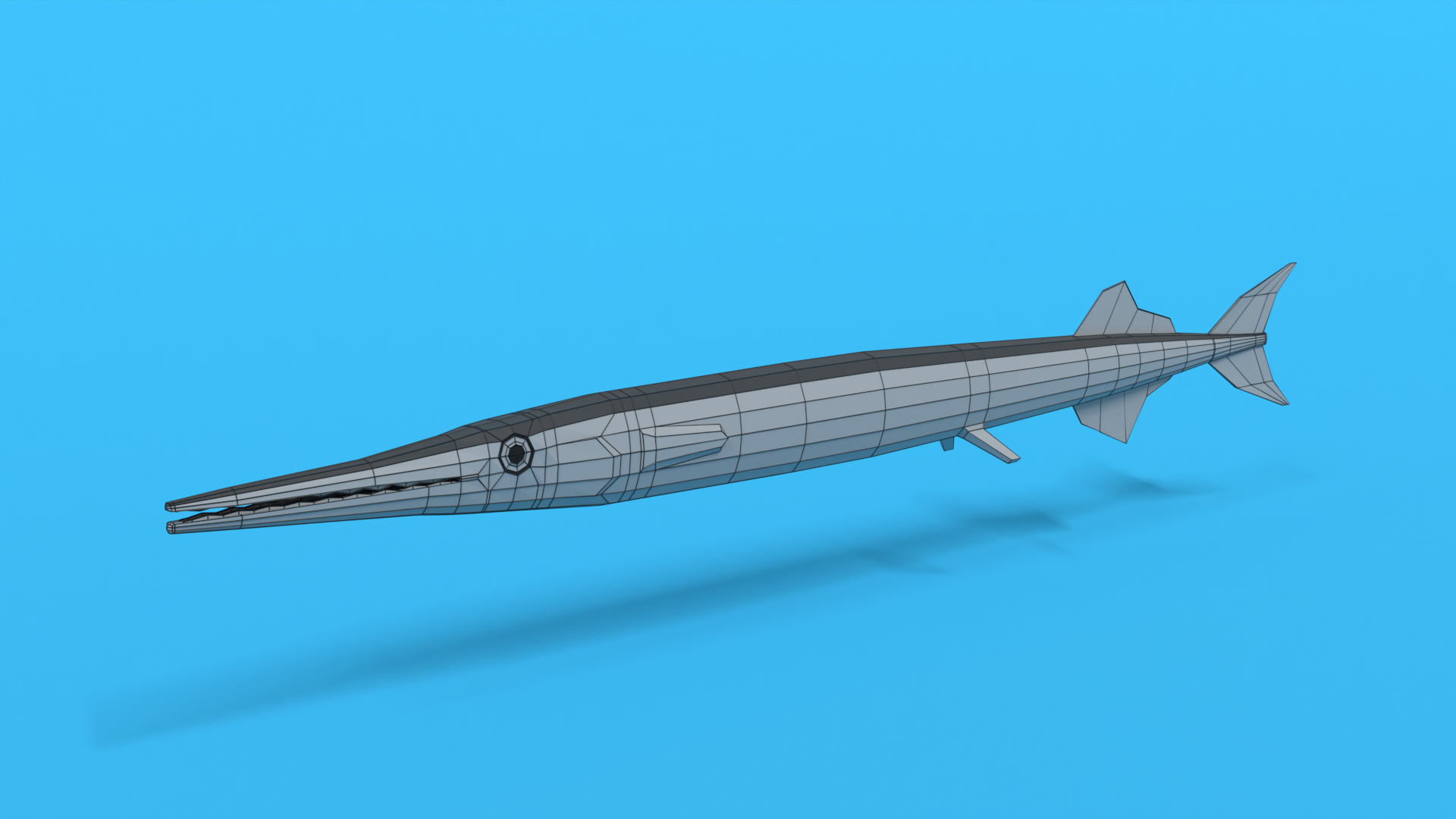 3D Low Poly Cartoon Garfish - TurboSquid 1723169