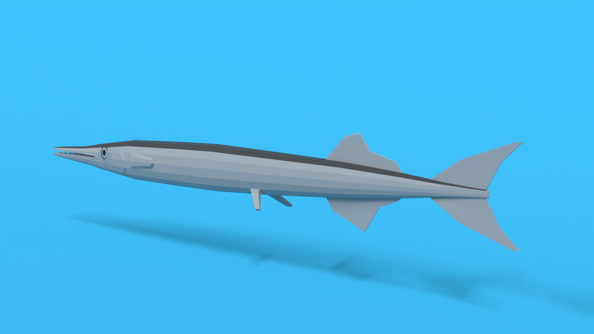 3D Low Poly Cartoon Garfish - TurboSquid 1723169