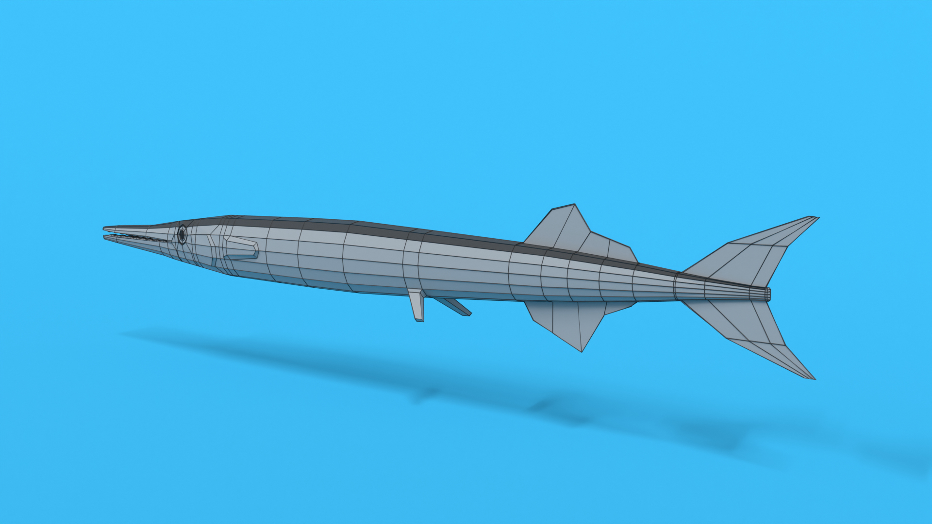 3D Low Poly Cartoon Garfish - TurboSquid 1723169