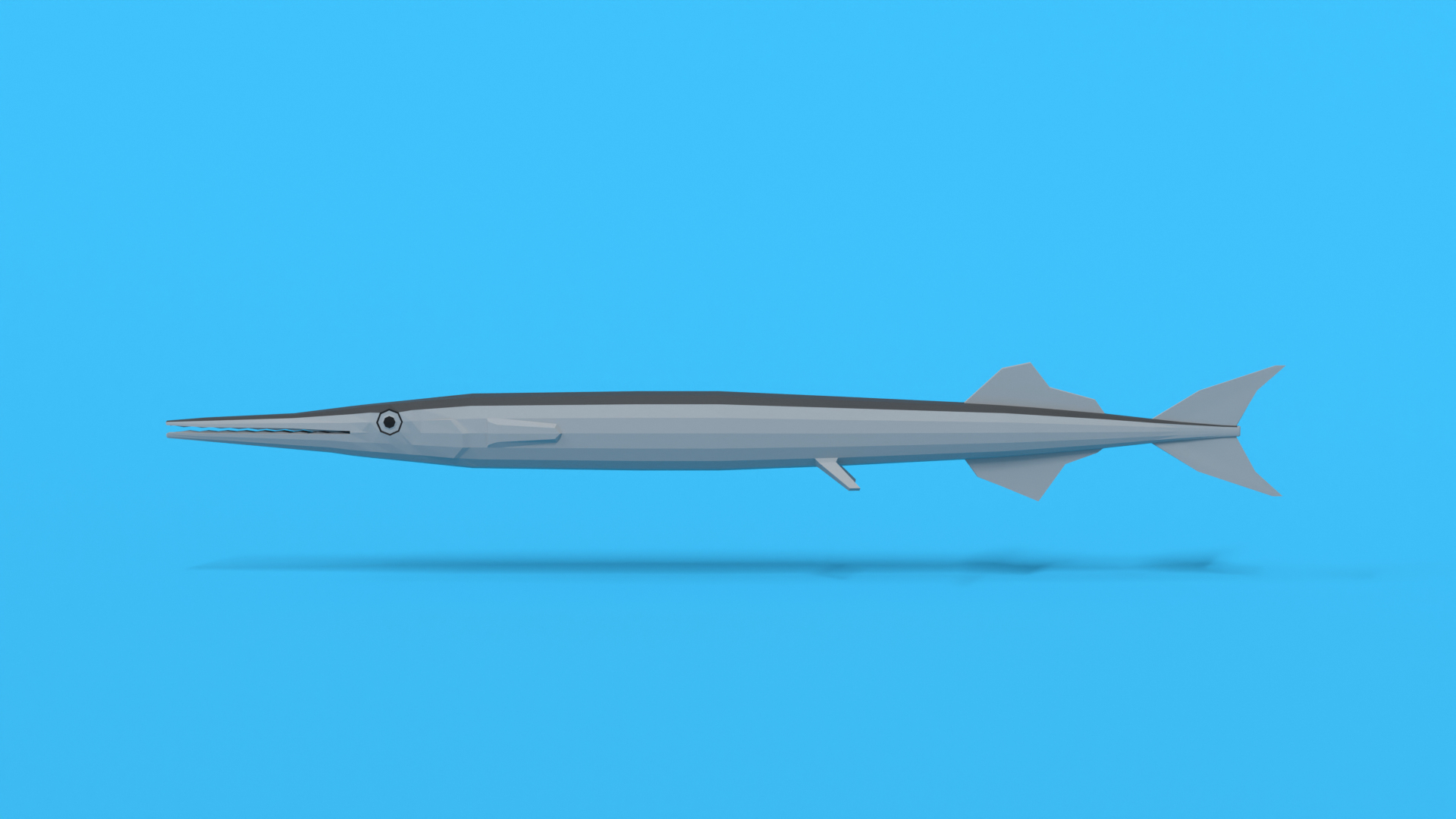 3D Low Poly Cartoon Garfish - TurboSquid 1723169