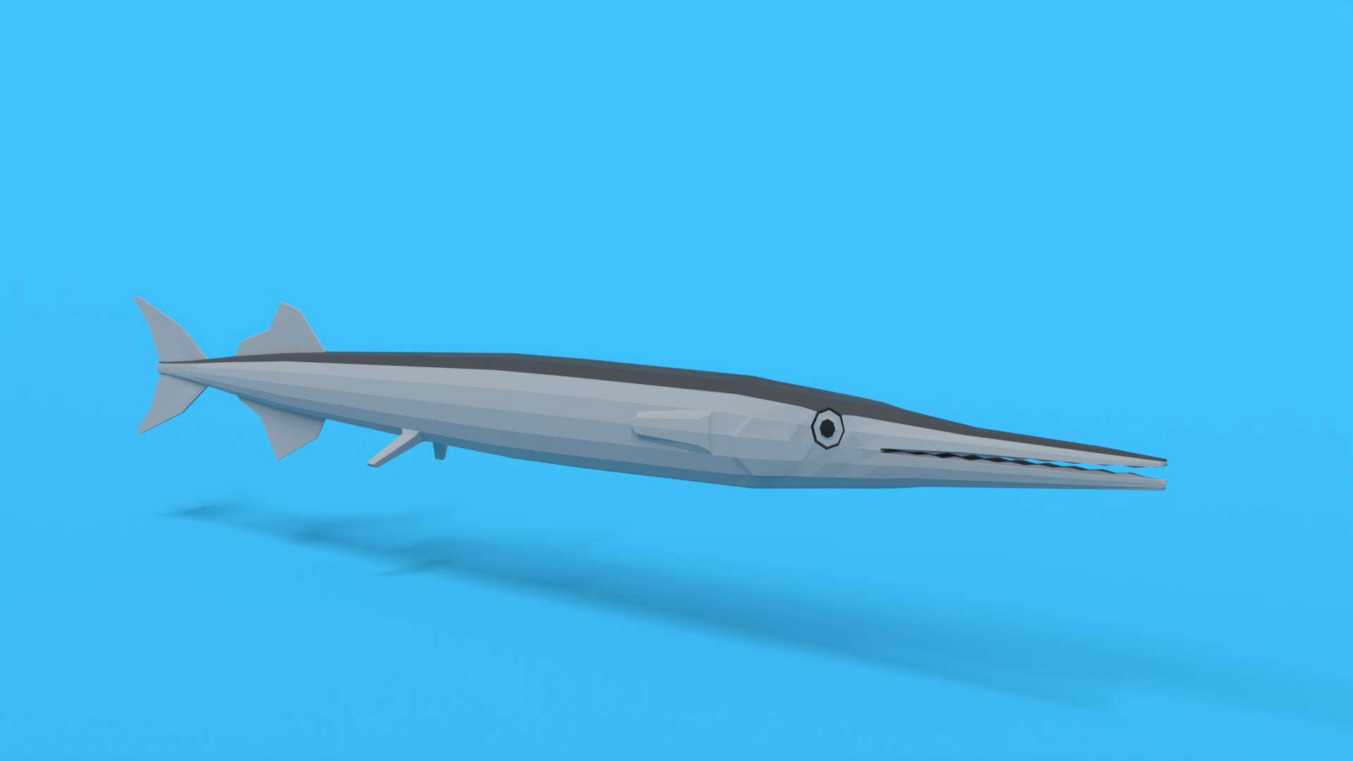 3D Low Poly Cartoon Garfish - TurboSquid 1723169