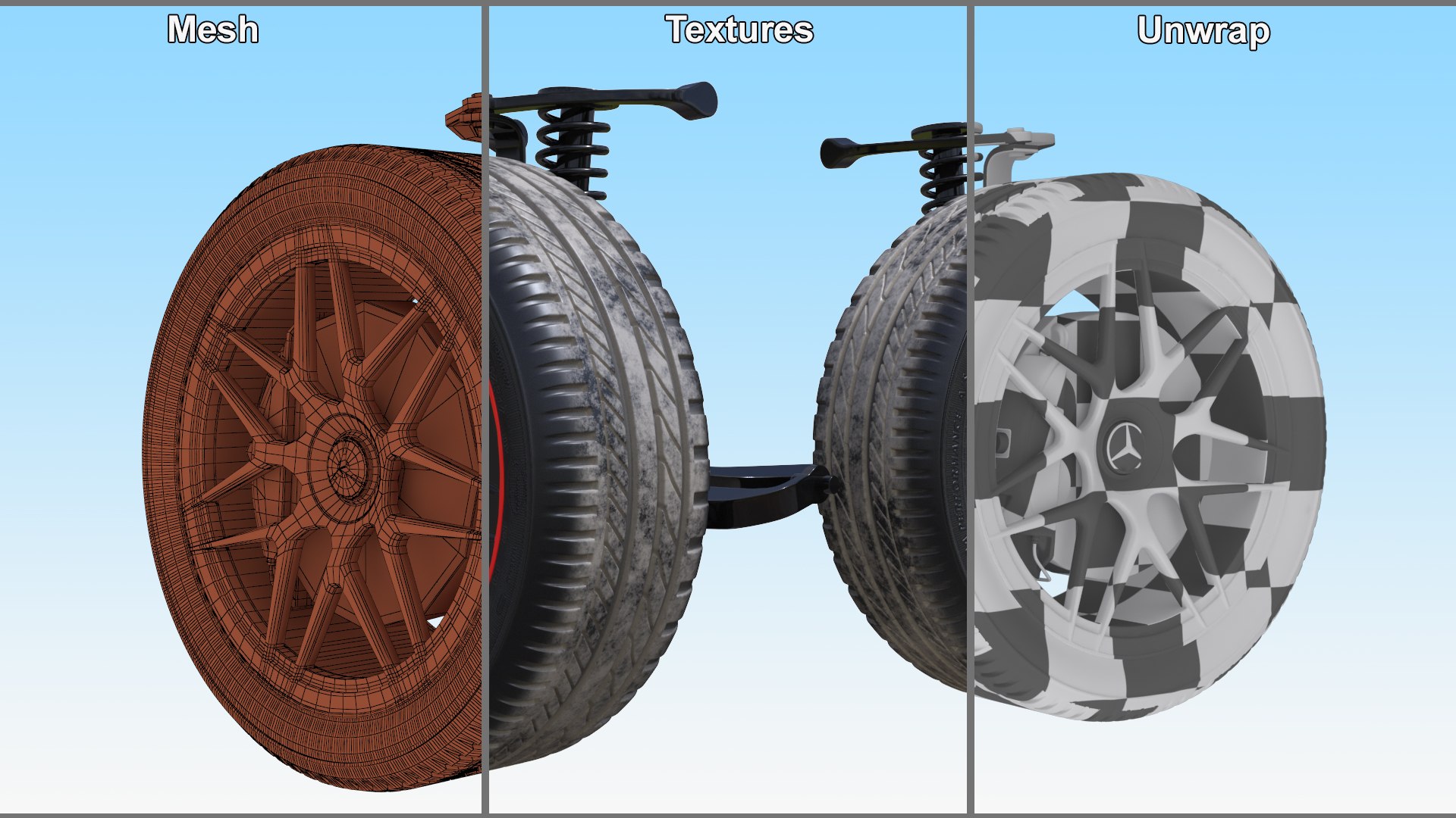 3D Goodyear Eagle Asymmetric Tire With AMG Brake And Suspension ...