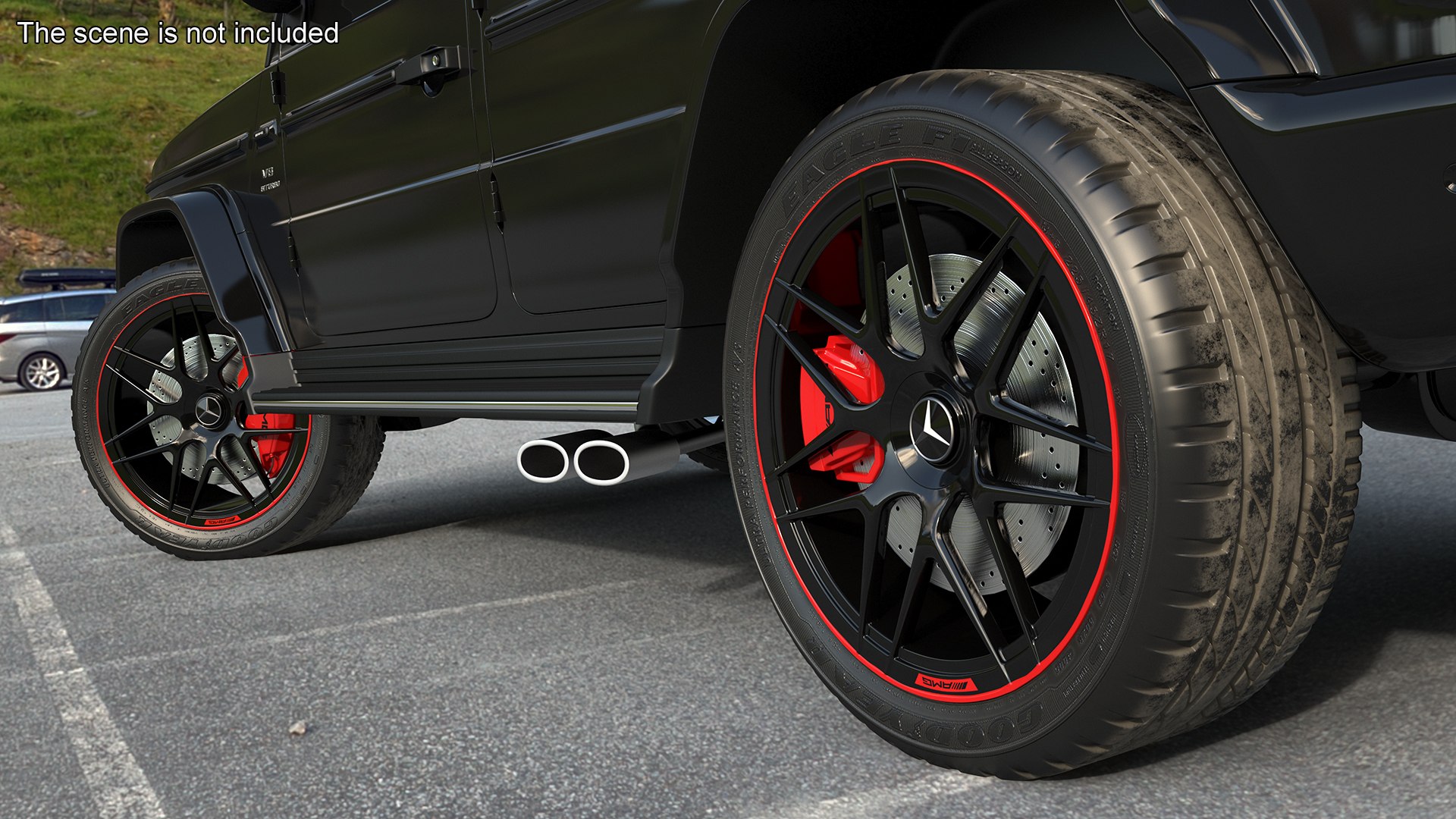 3D Goodyear Eagle Asymmetric Tire With AMG Brake And Suspension ...