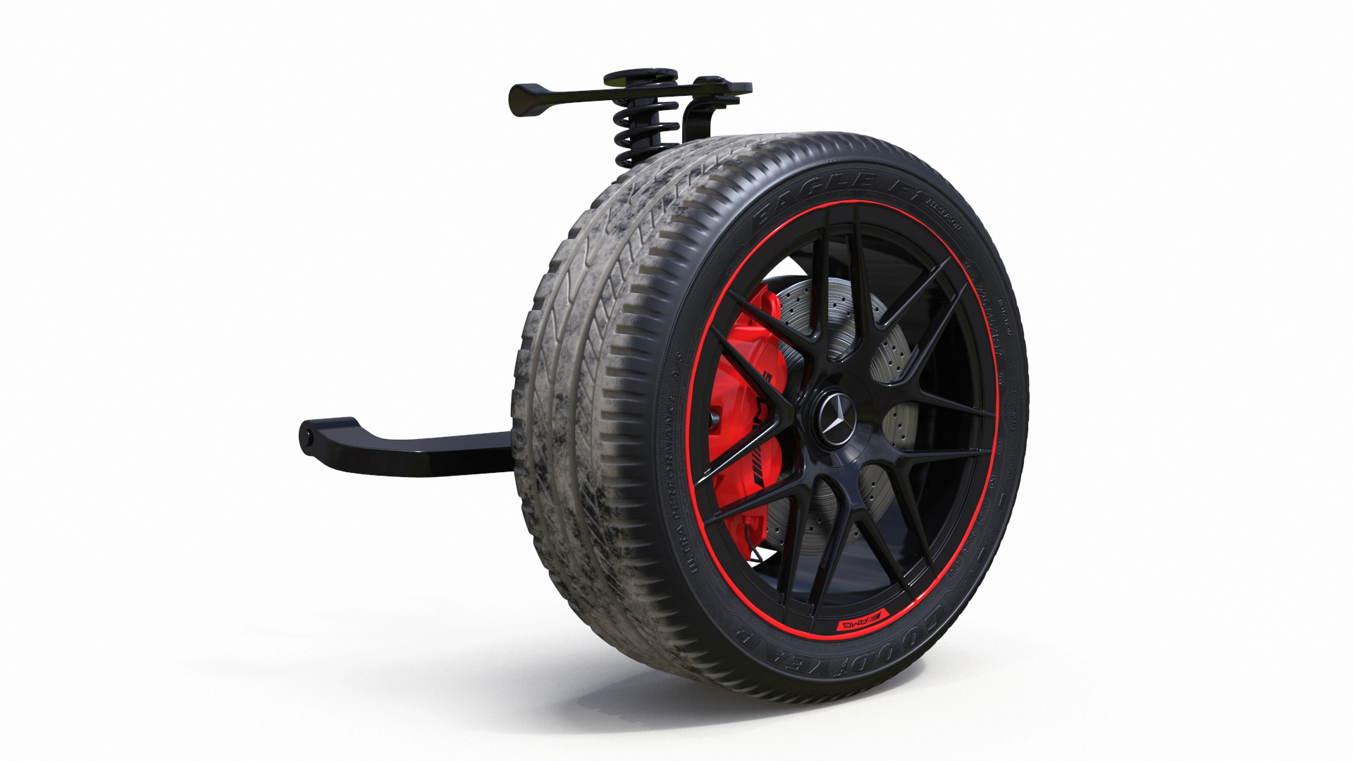3D Goodyear Eagle Asymmetric Tire With AMG Brake And Suspension ...