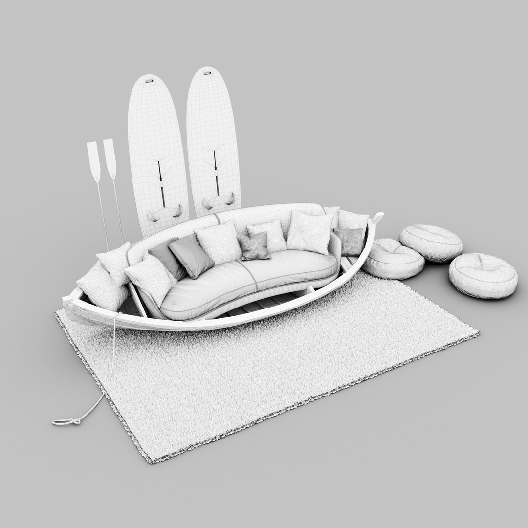 3D Sofa Boat - TurboSquid 1595794