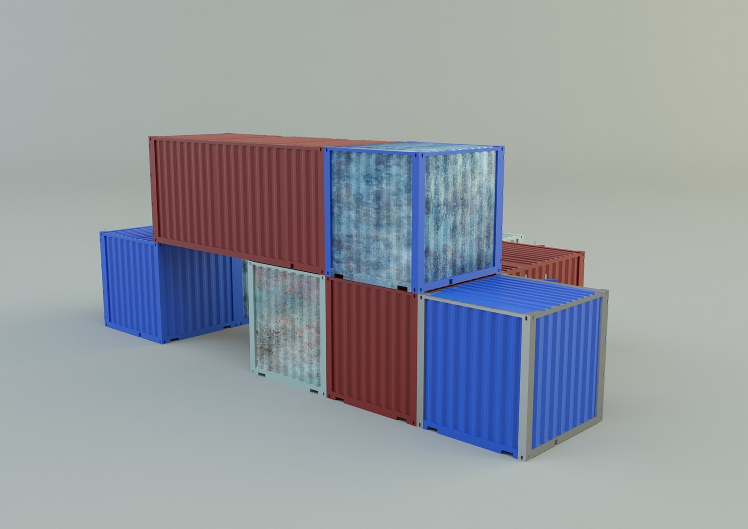 Various container group model 3D model 3D - TurboSquid 2056386