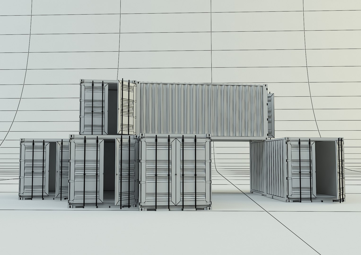 Various container group model 3D model 3D - TurboSquid 2056386