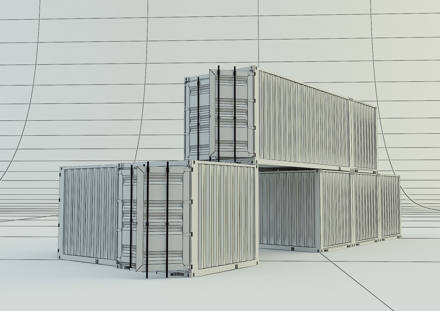 Various container group model 3D model 3D - TurboSquid 2056386