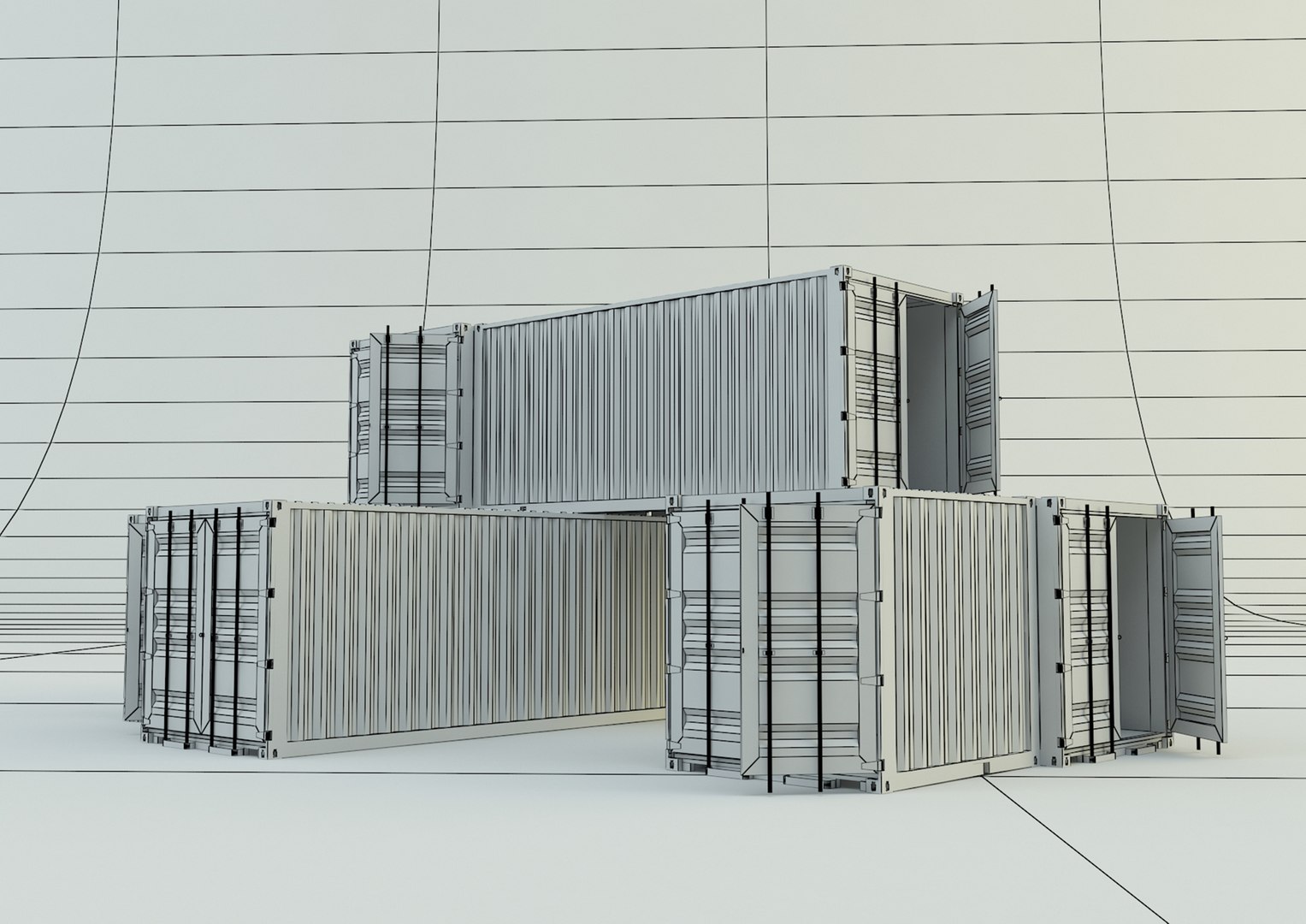 Various container group model 3D model 3D - TurboSquid 2056386