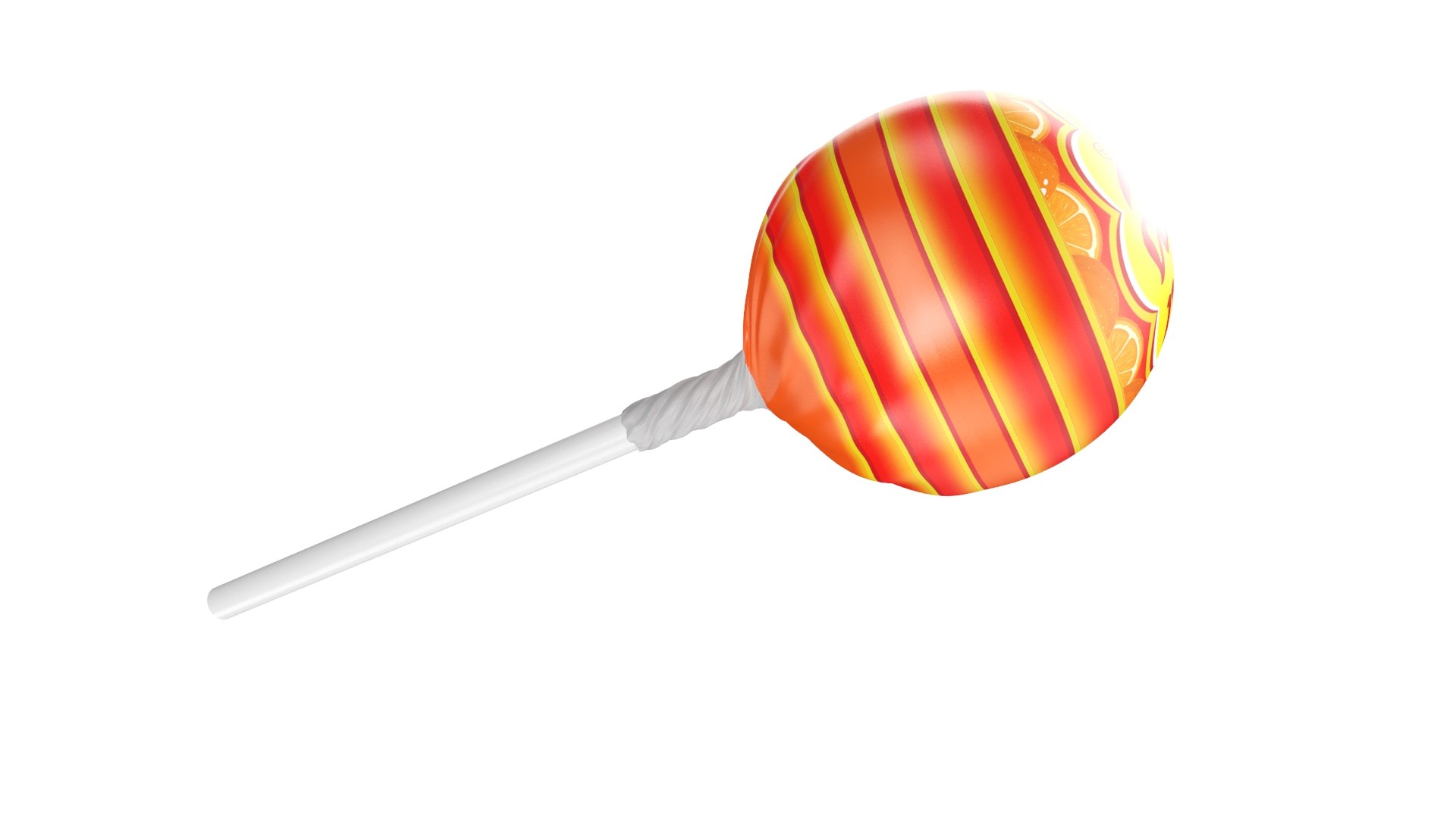 3D Orange Lollipop Wrapped Model - TurboSquid 1914259