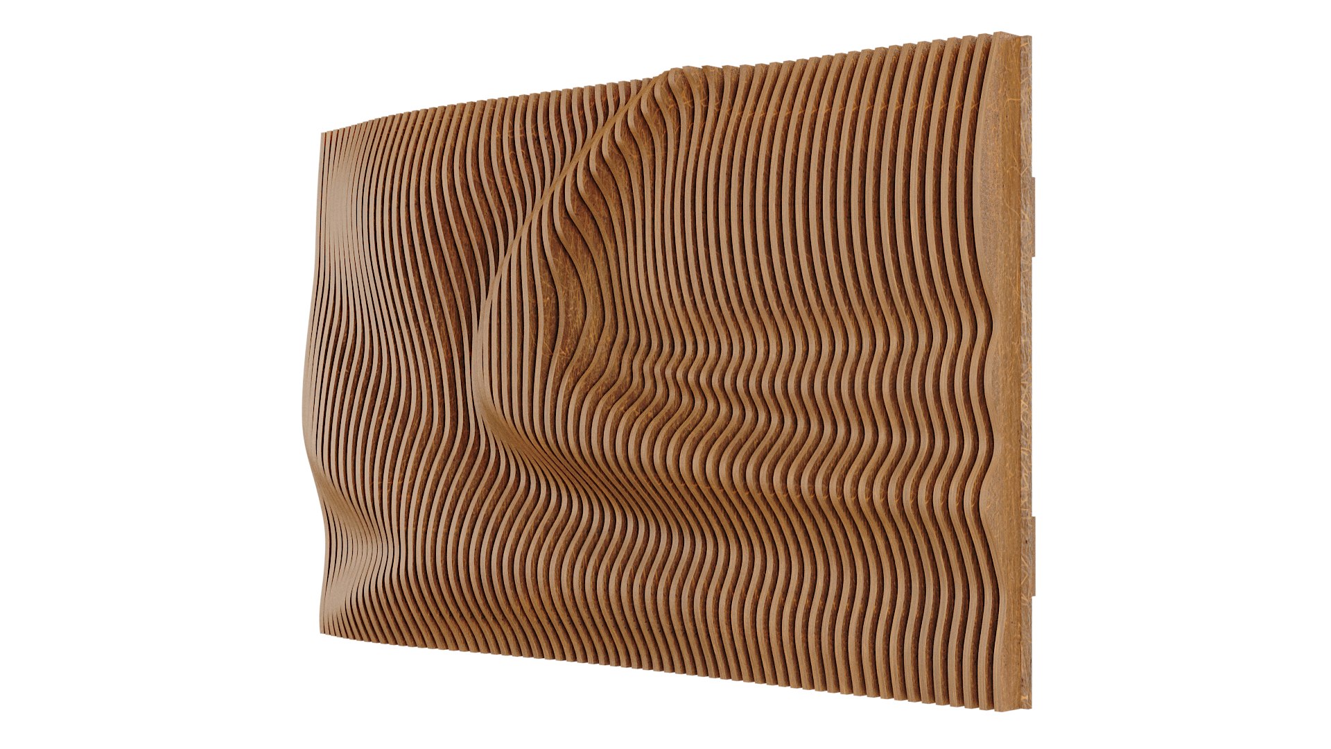 Parametric Wavy Wooden Wall Decor 08 - Wood Cutting Machines 3D Model ...