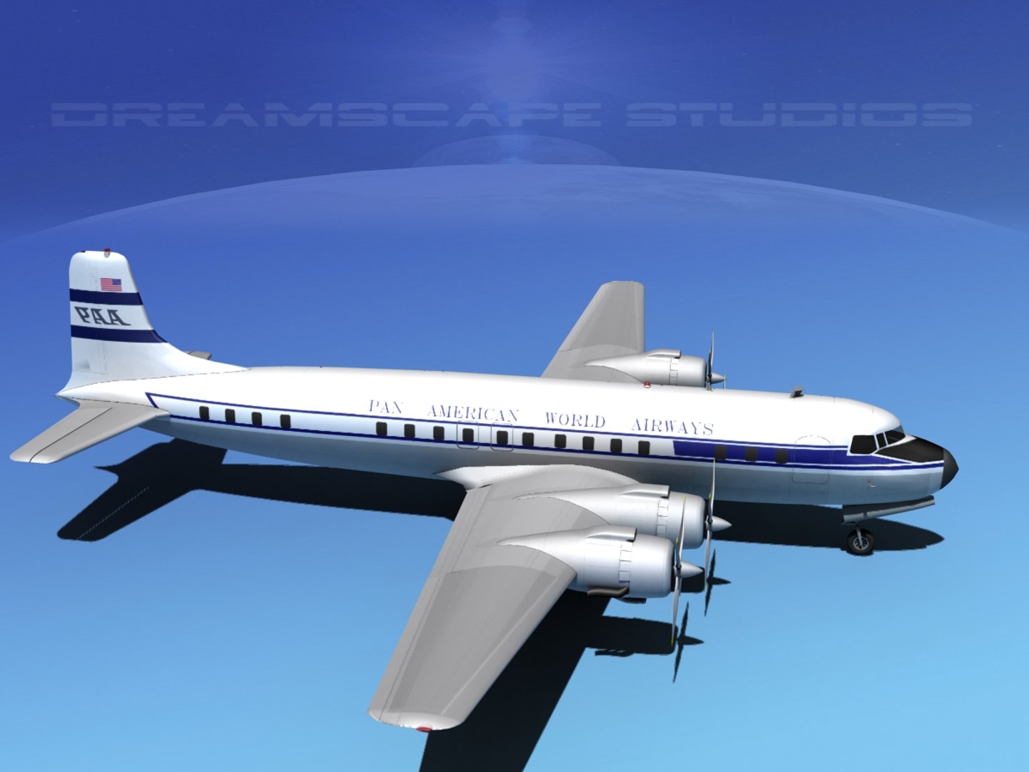 3d douglas dc-7c dc-7 american