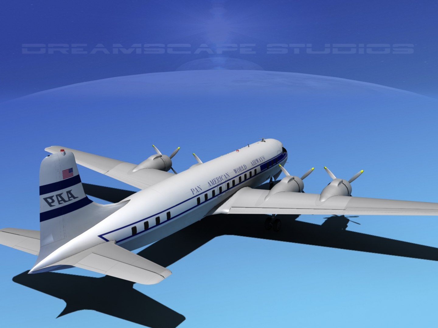 3d douglas dc-7c dc-7 american