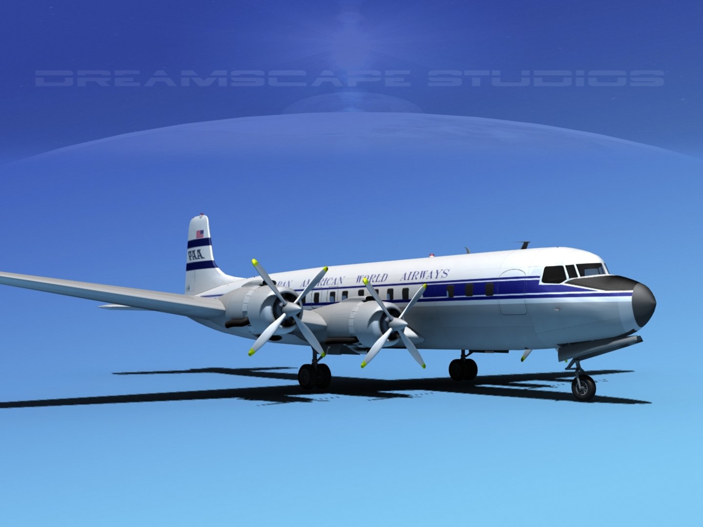 3d douglas dc-7c dc-7 american