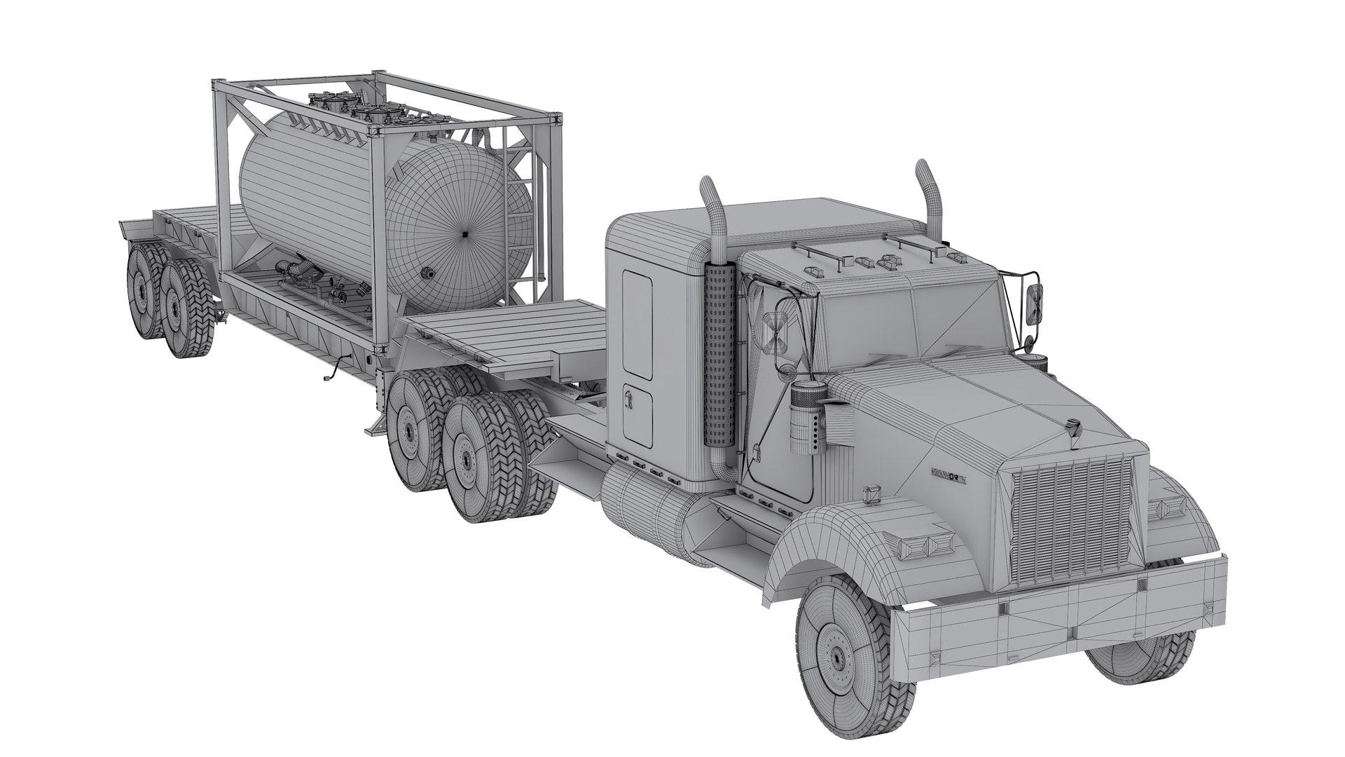 3D ISO Tank Container Chassis Truck - TurboSquid 2345306