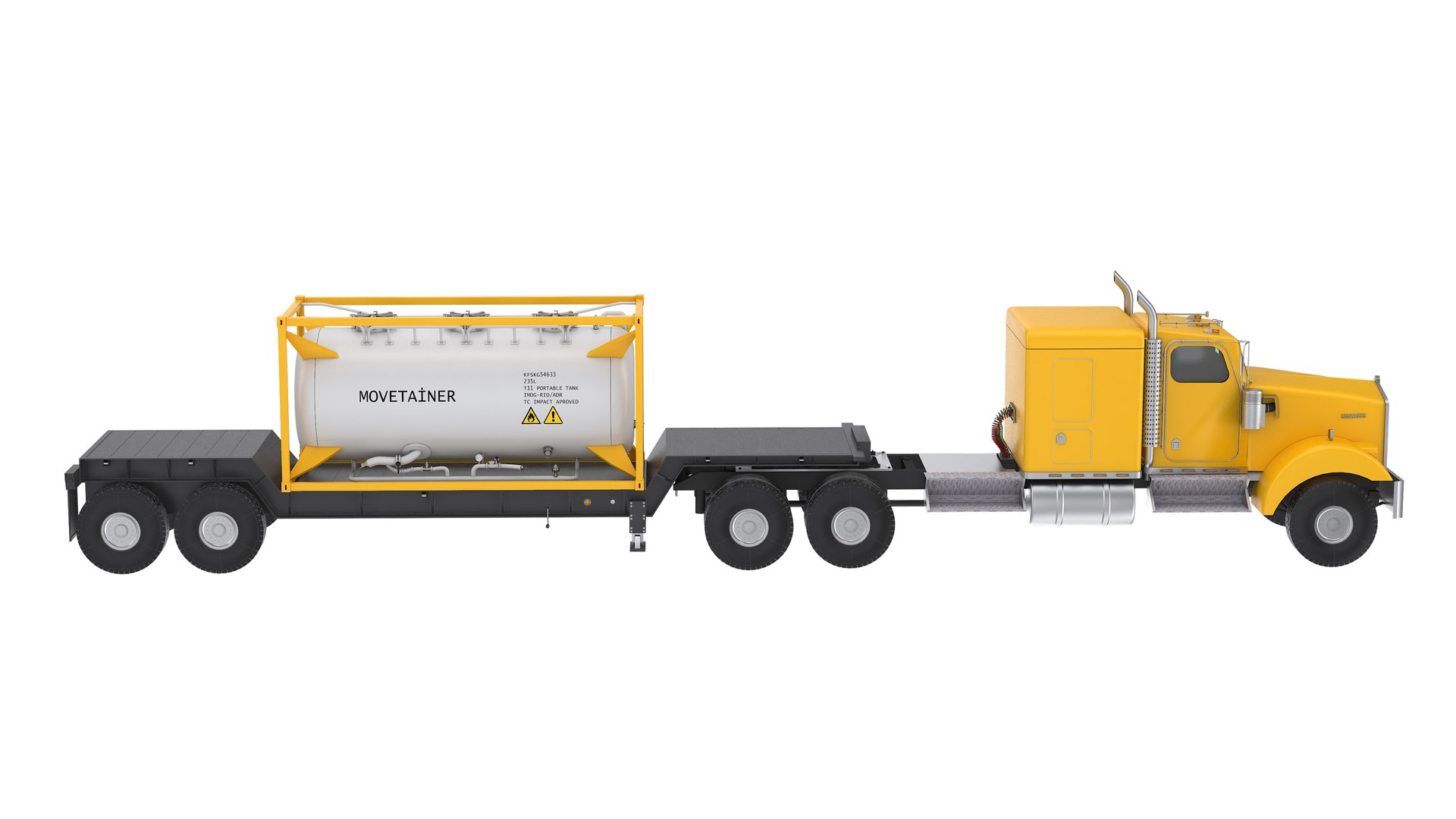 3D ISO Tank Container Chassis Truck - TurboSquid 2345306