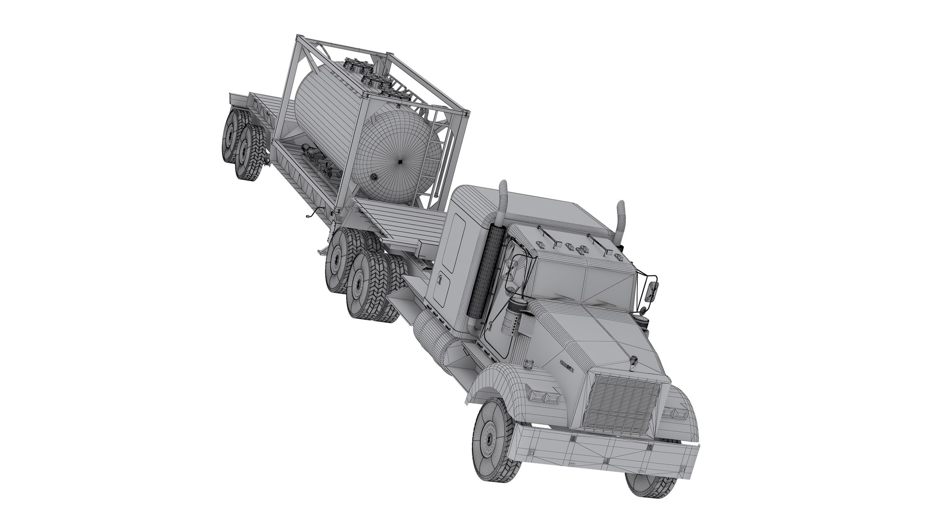 3D ISO Tank Container Chassis Truck - TurboSquid 2345306