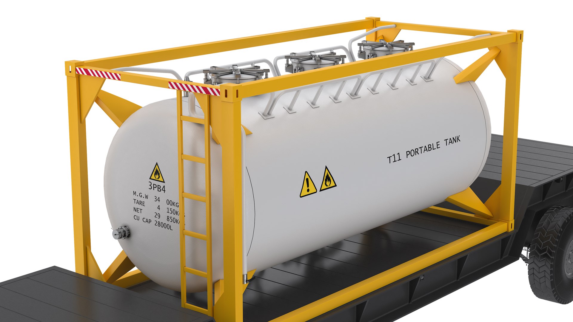 3D ISO Tank Container Chassis Truck - TurboSquid 2345306