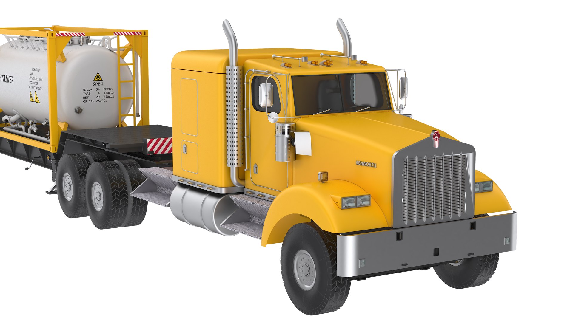 3D ISO Tank Container Chassis Truck - TurboSquid 2345306