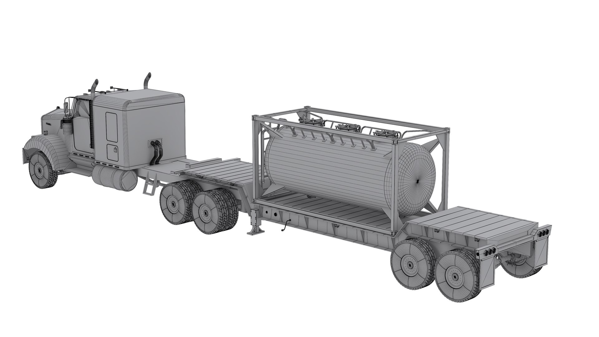 3D ISO Tank Container Chassis Truck - TurboSquid 2345306