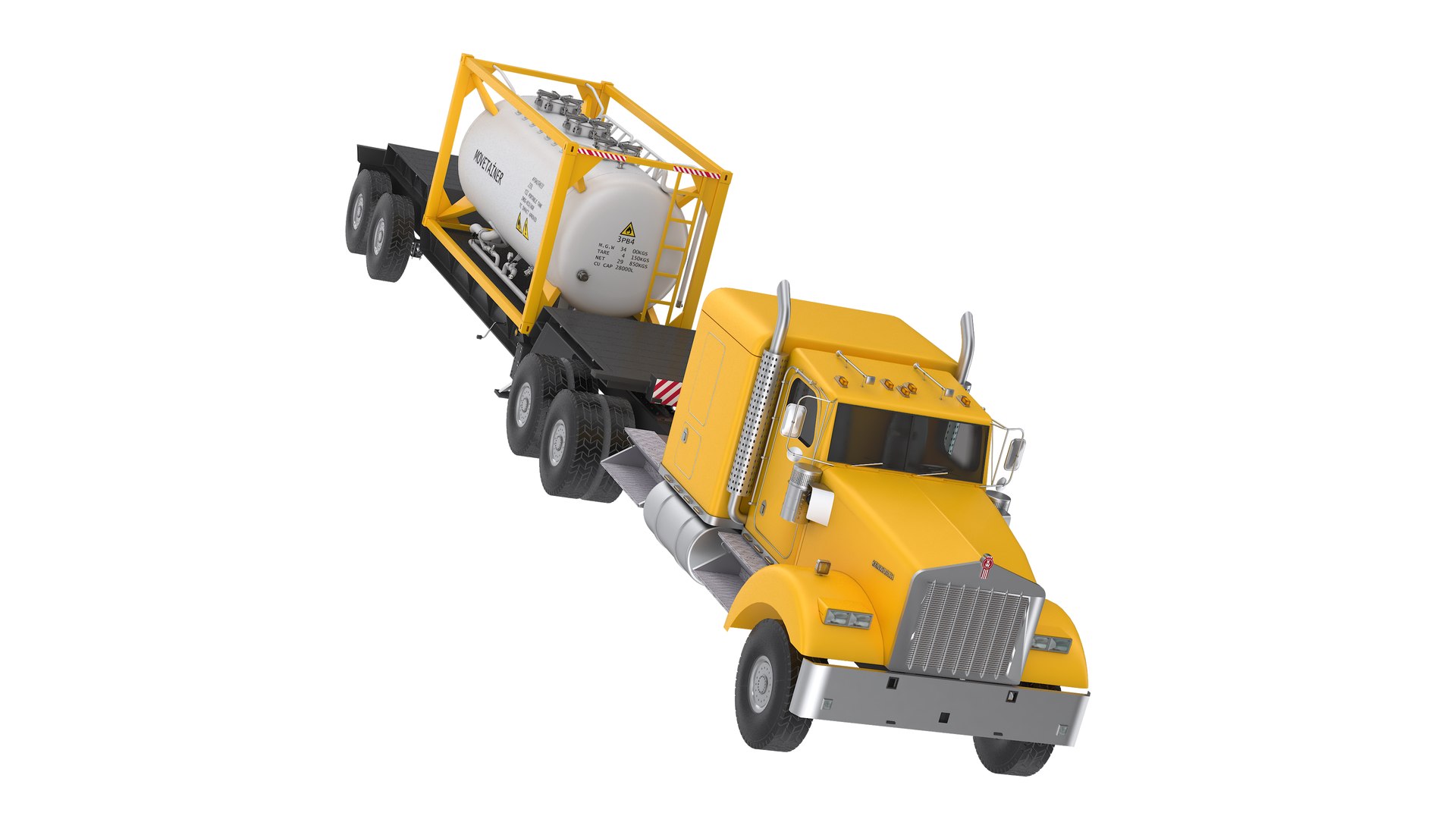3D ISO Tank Container Chassis Truck - TurboSquid 2345306